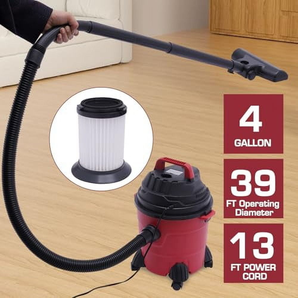 3 in 1 Wet Dry Vacuum Cleaner 4 Gallon Shop Vacuum 1000W Portable Wet Dry Vac with Blower ...