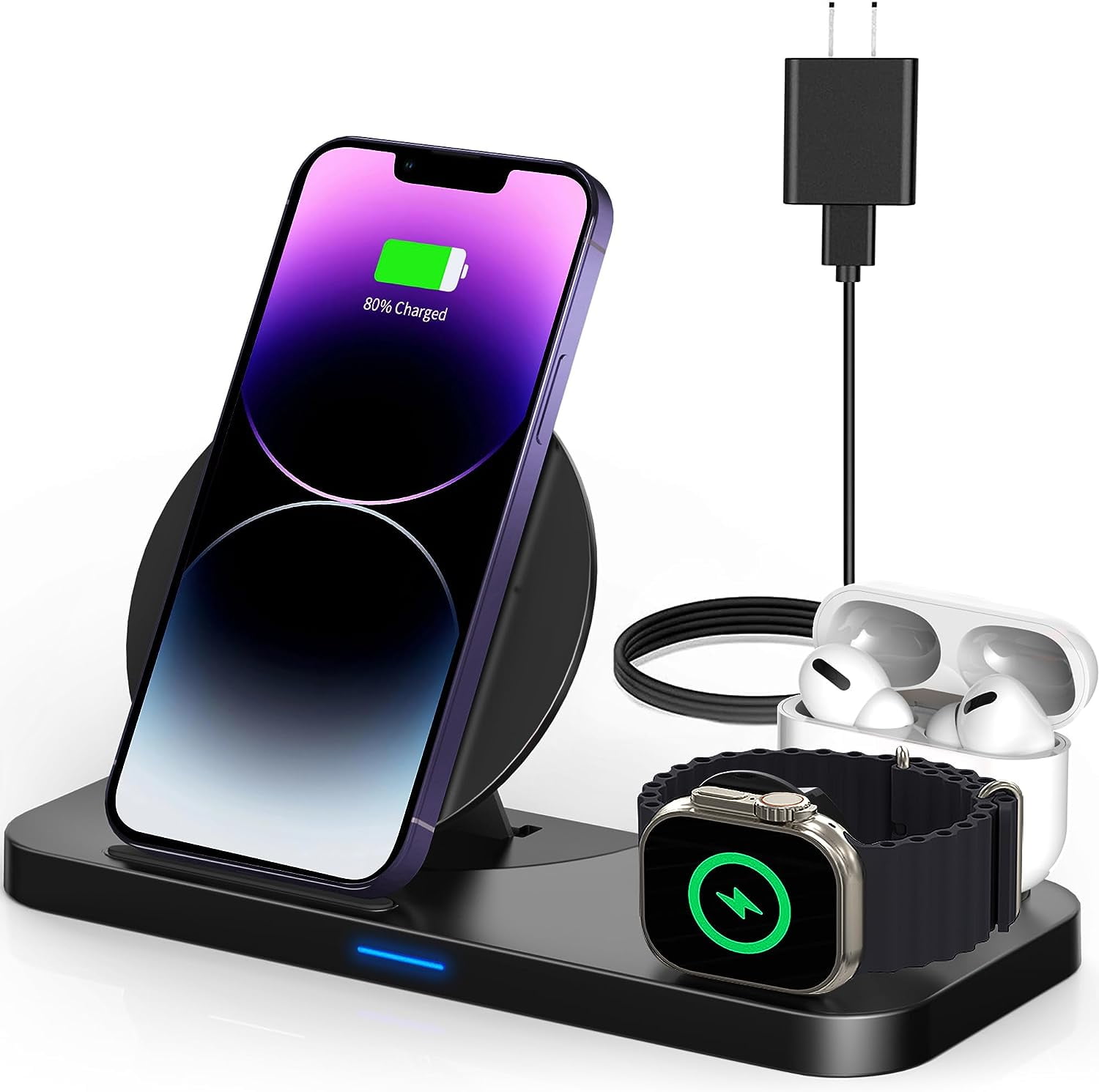 3 in 1 Wireless Charging Station for Apple Devices - Mag-Safe Charger ...