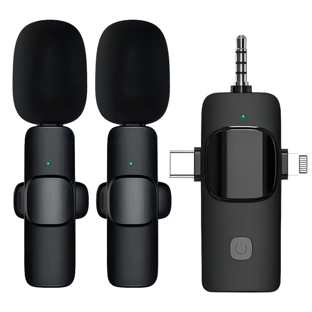 3 in 1 Wireless Microphone for iPhone, Android, Camera, USB-C ...
