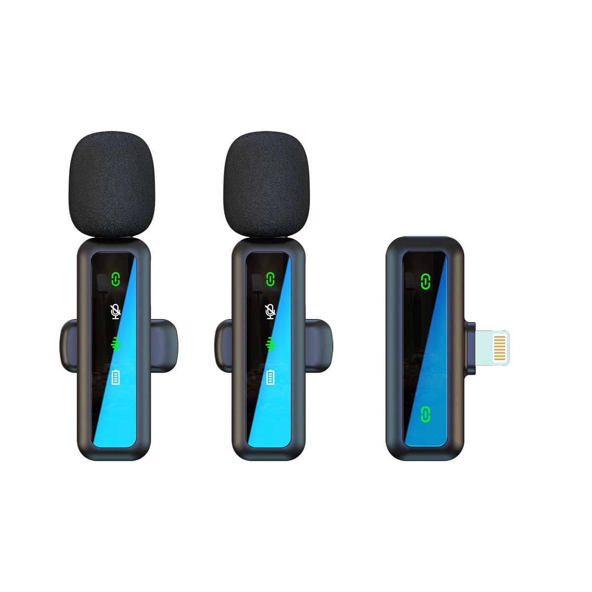 3 in 1 Wireless Lavalier Microphones for iPhone, iPad, Android, Camera ...