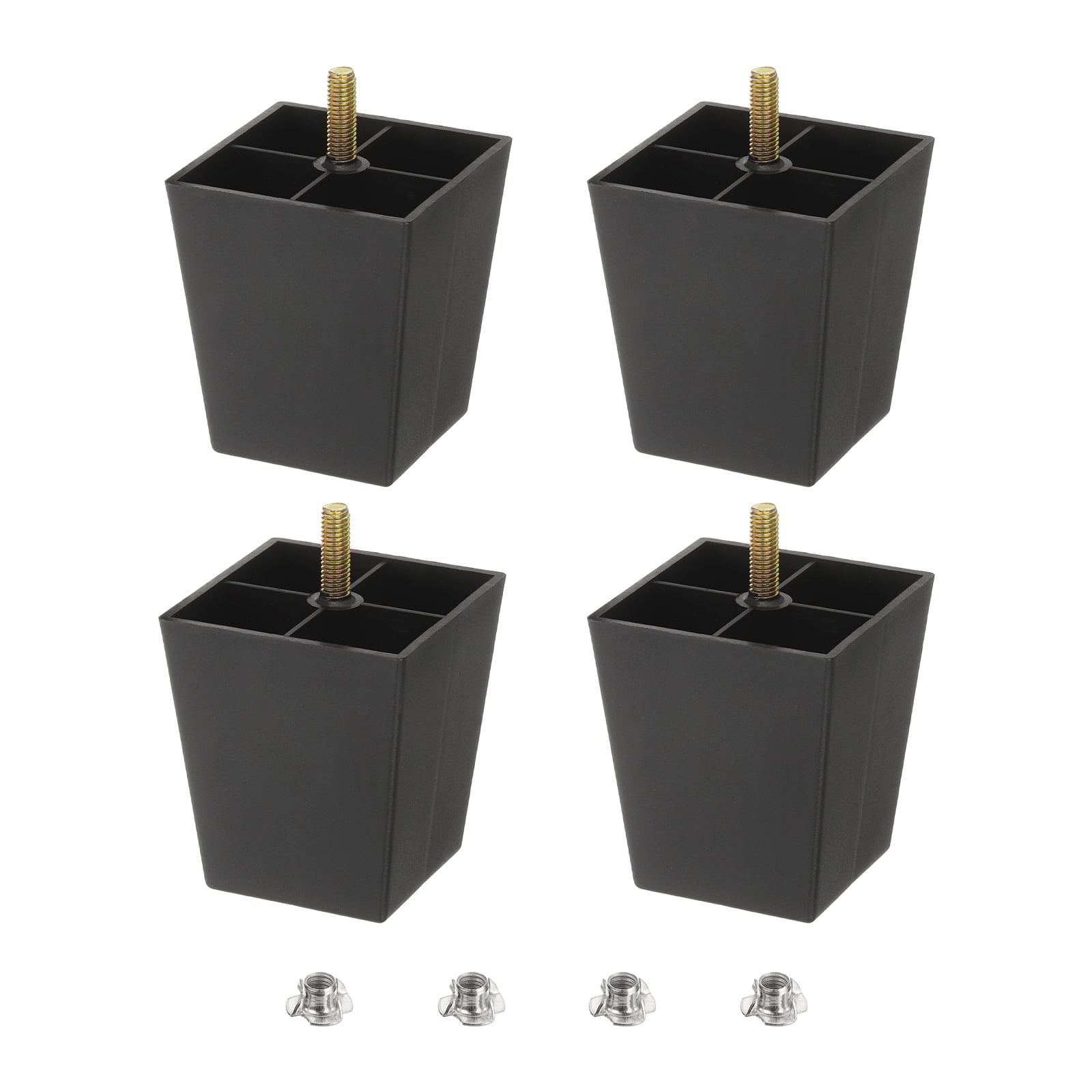 3.1 inch Plastic Square Tapered Furniture Legs, Set of 4 Replacement ...