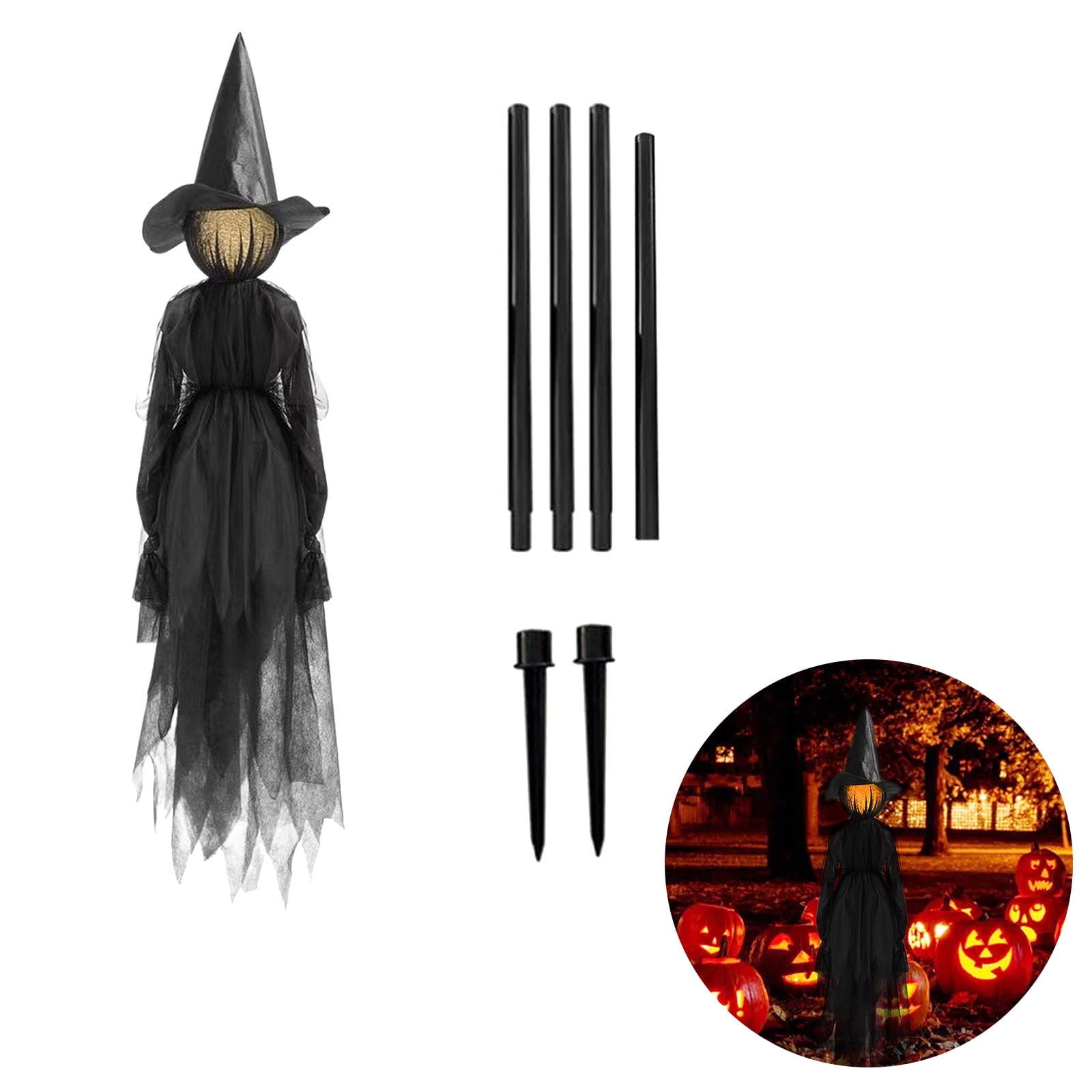 3/1 sets Hallo-ween Witch Decorations, Light Up Witch Holding Hands ...