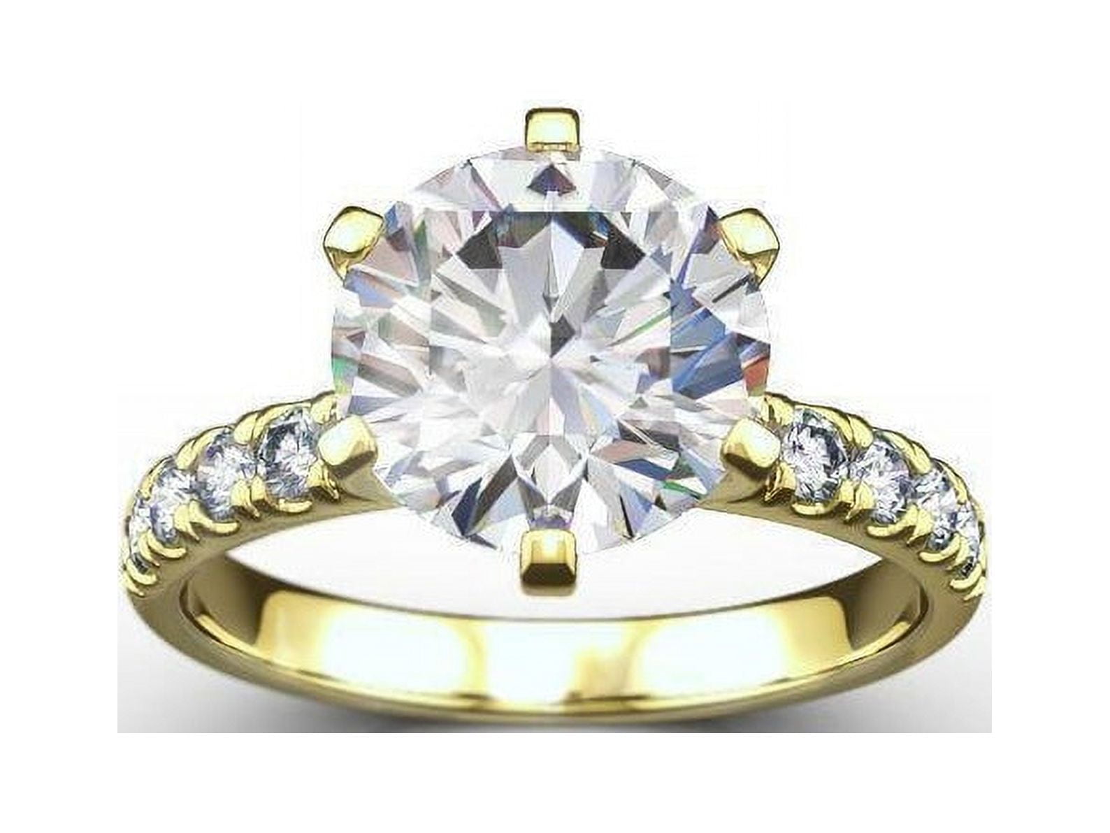 3.10 Ct Stunning Round Diamond Wedding Rings for Women Solid 14K Yellow ...