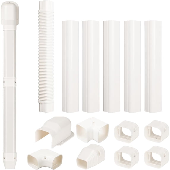 3" 10 Ft Mini Split Line Set Cover Kit, Decorative PVC Tubing Cover Kit ...