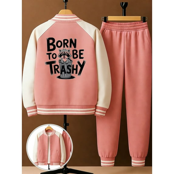 3 to 10 years Raccoon Trashy Tracksuit Youth sports suit girls pink ...
