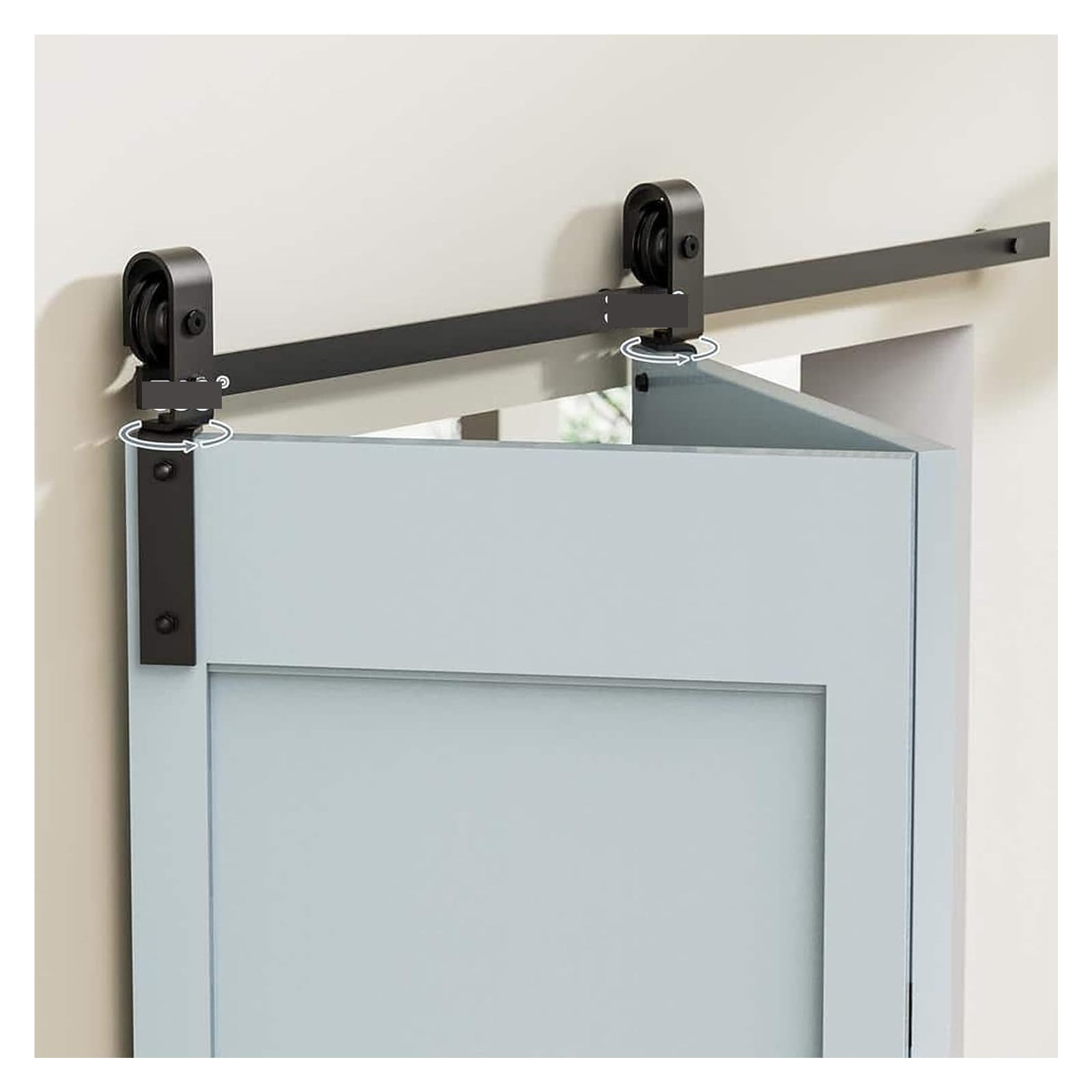 3-10FT Bi-Folding Sliding Barn Door Hardware Kit, Heavy Duty Roller ...