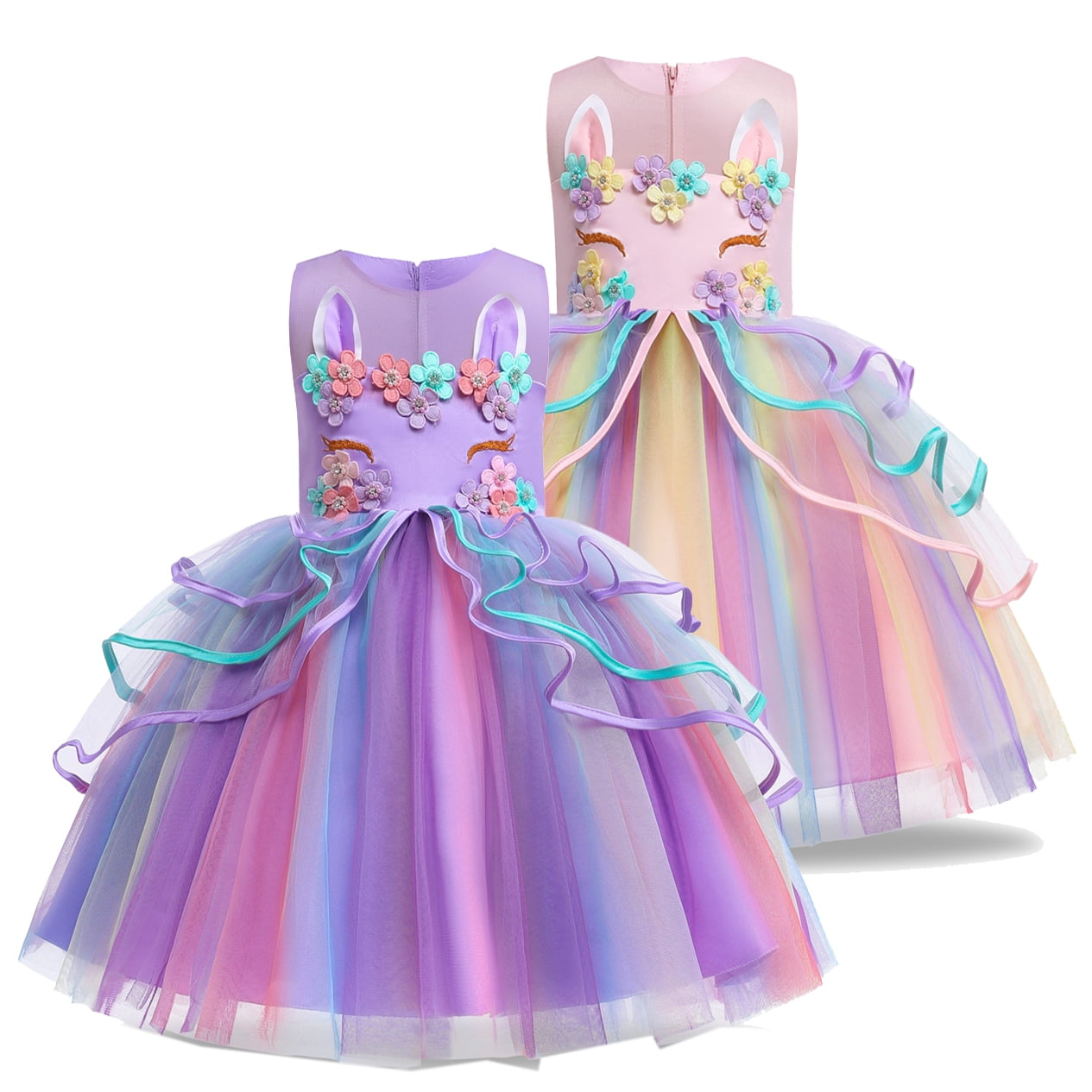 3-10T Dress for Girls Unicorn Costume Pageant Princess Party Birthday ...