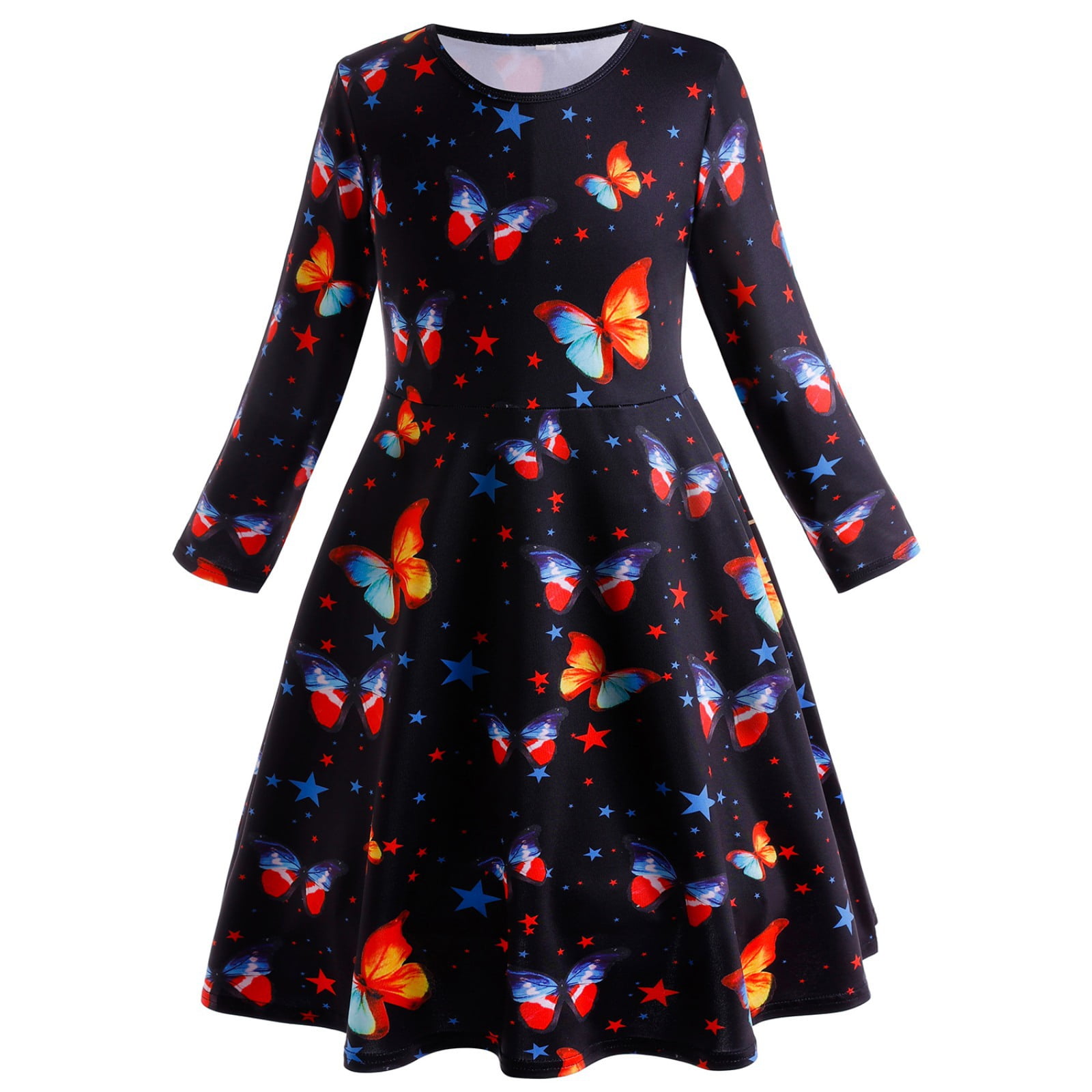 3-10T Girls Long Sleeve Twirly Dresses, SILVERCELL Toddler Little Girl ...