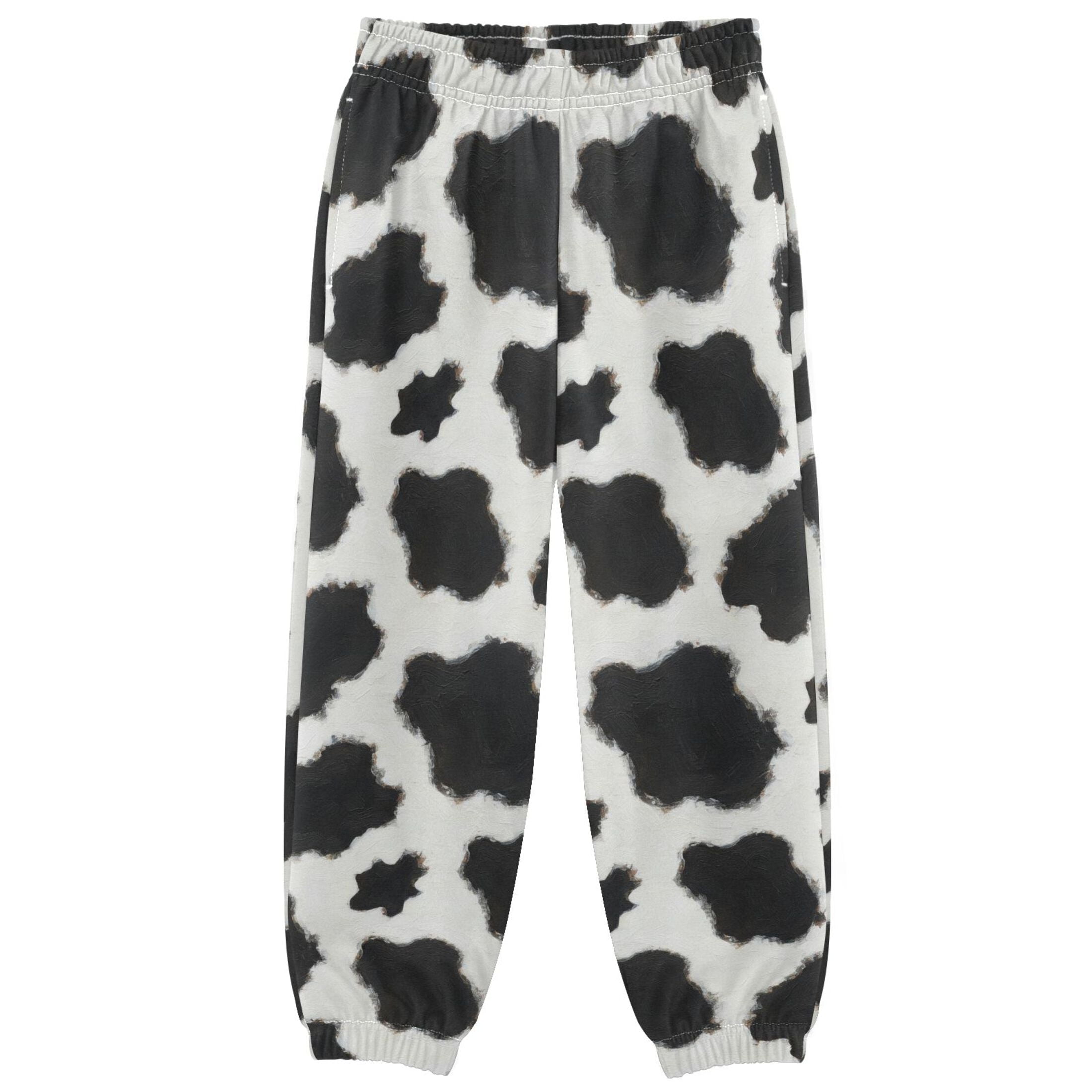 3-10T Pants Black White Cow Skin Print Cool Casual Sweatpants Joggers ...