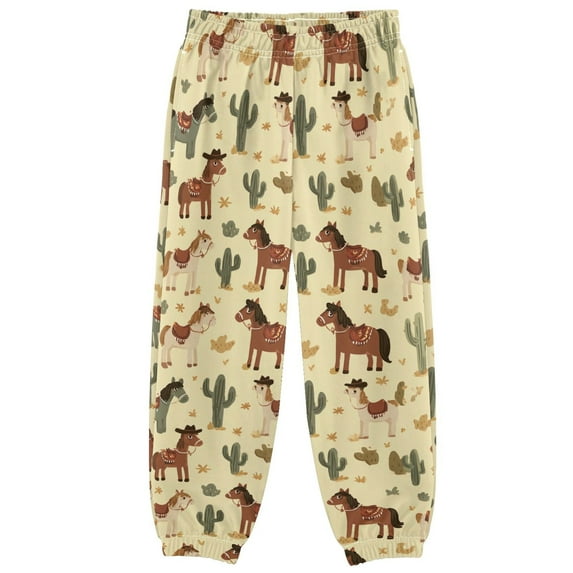 3-10T Pants Cute Cowboy Brown Horse Cool Casual Sweatpants Joggers ...