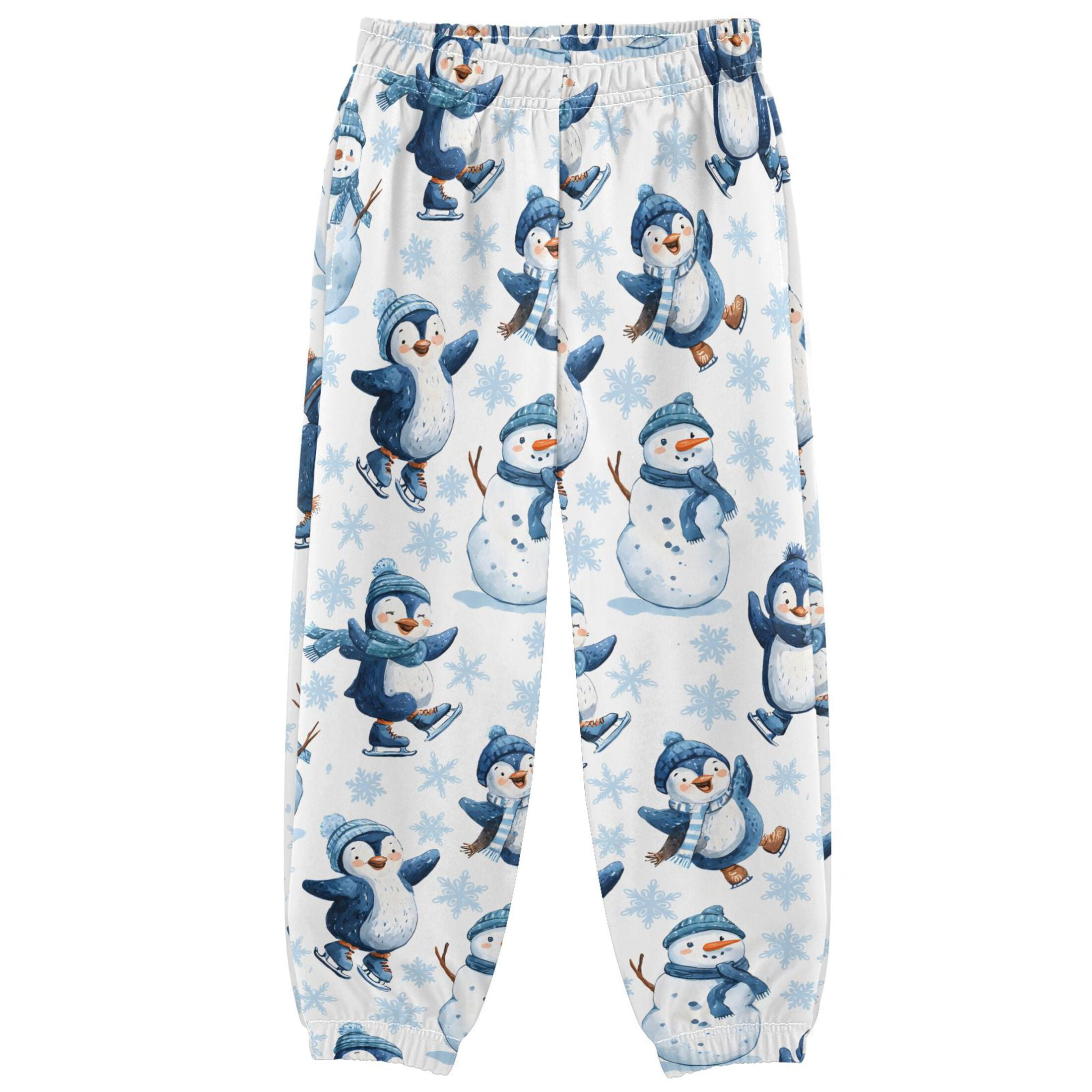 3-10T Pants Snowman Penguin Snowflakes Pattern Cool Casual Sweatpants ...