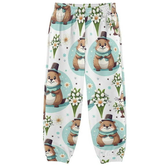 3-10T Pants with A Cute Cartoon Groundhog Cool Casual Sweatpants ...