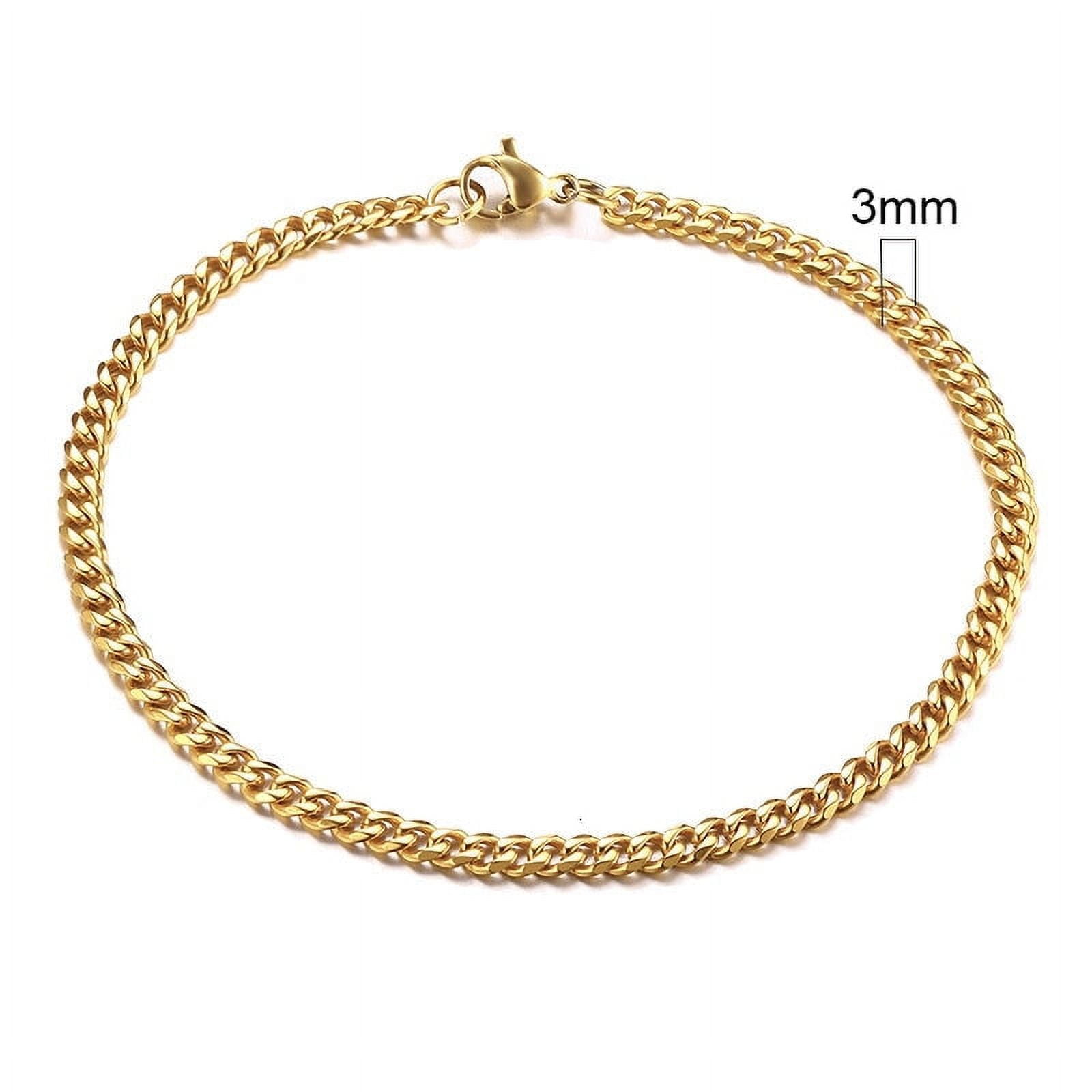 3 - 11 mm Chunky Miami Club Chain Bracelet for Men, Stainless Steel ...