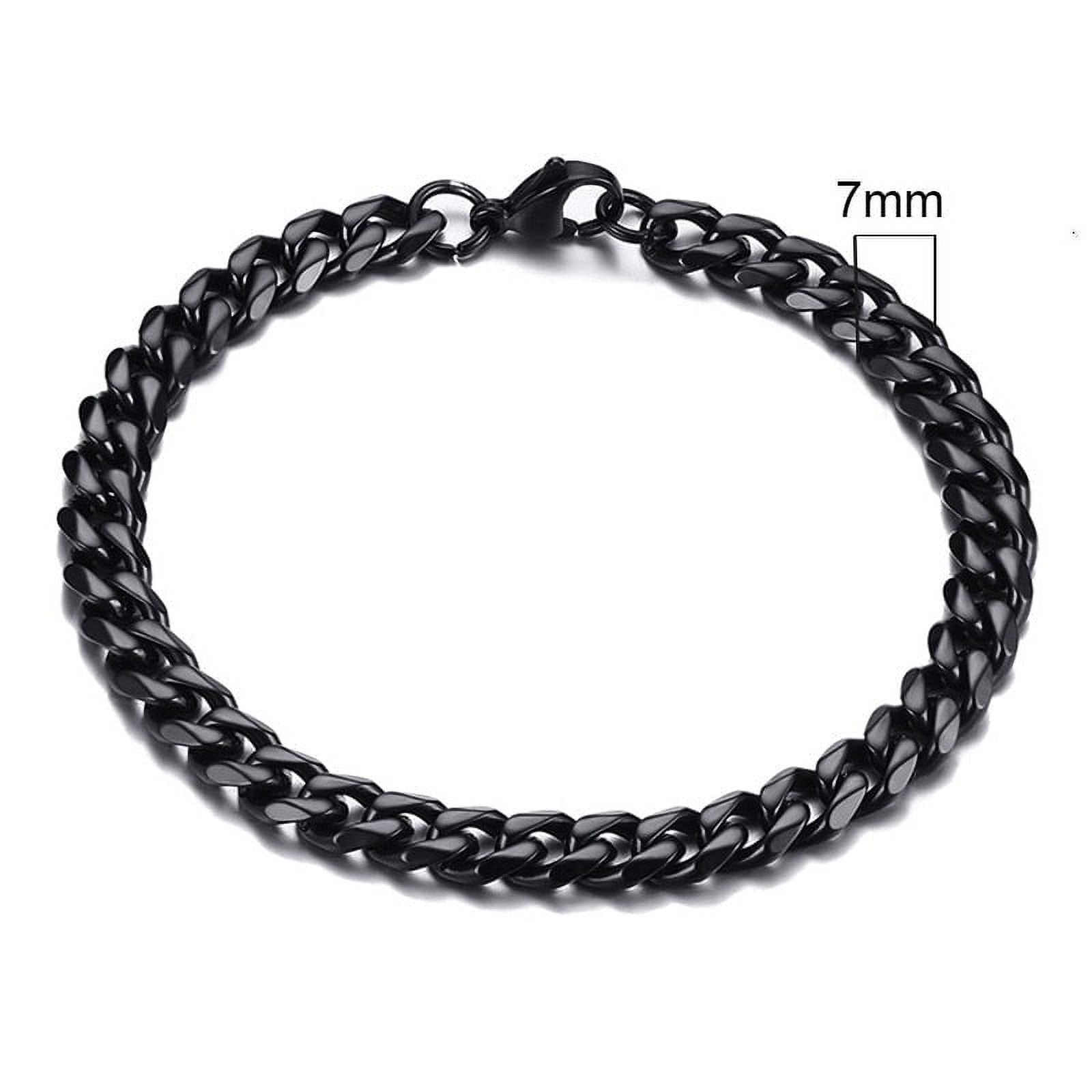 3 - 11 mm Chunky Miami Club Chain Bracelet for Men, Stainless Steel ...