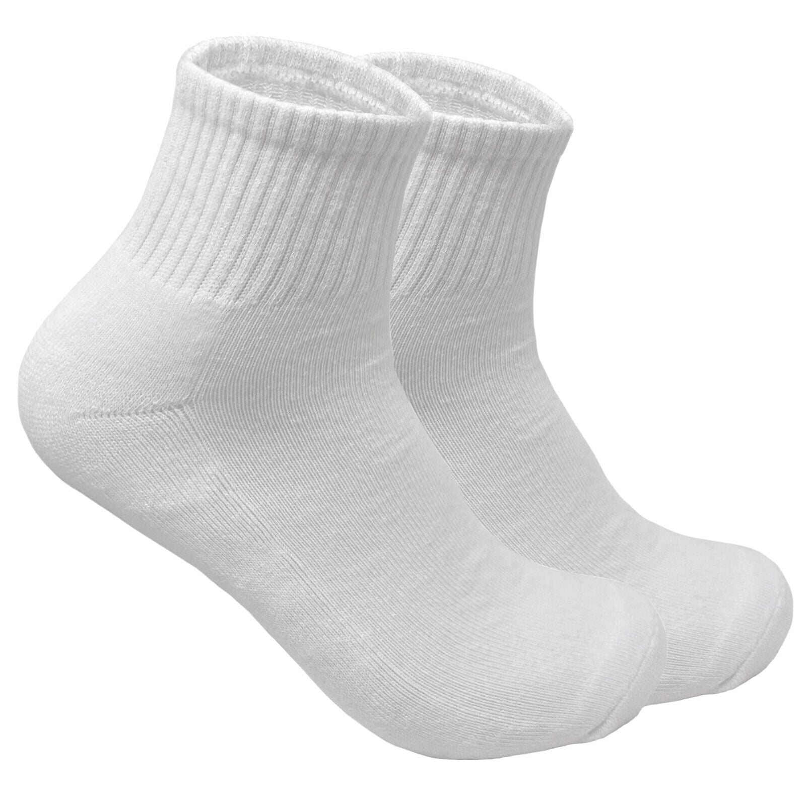 3-12 Pairs Mens Cushioned Ankle Crew Socks Cotton White Low Cut Size 9 ...