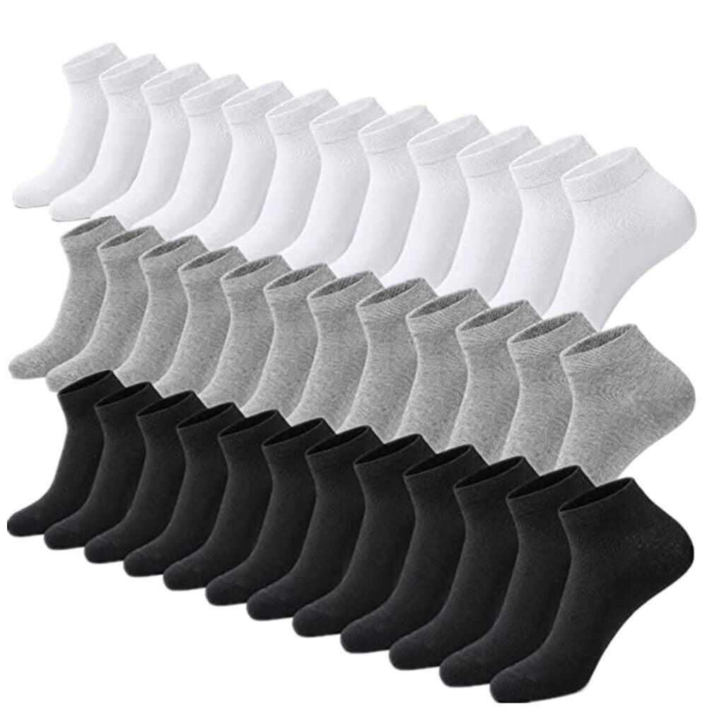 3-12 Pairs Mens Plain Solid Cotton Sports Ankle Athletic Socks Low Cut Size 9-13 - Walmart.com