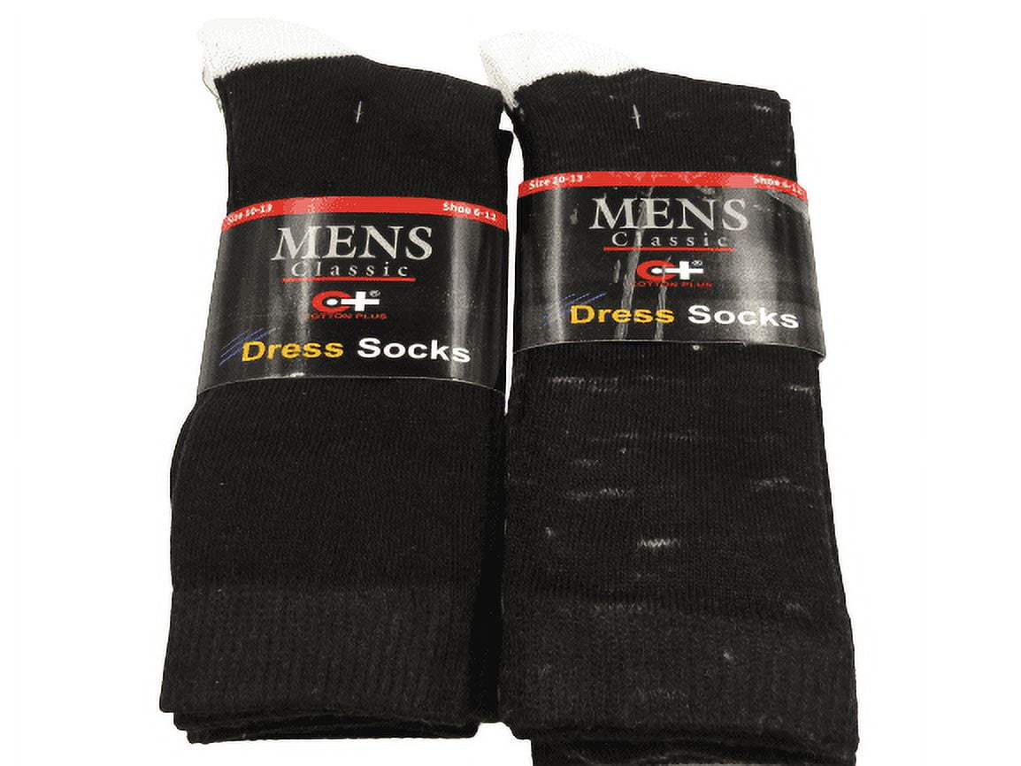 3-12 Pairs New Cotton Plus Men Classic Formal Dress Socks Shoe Size 6 ...