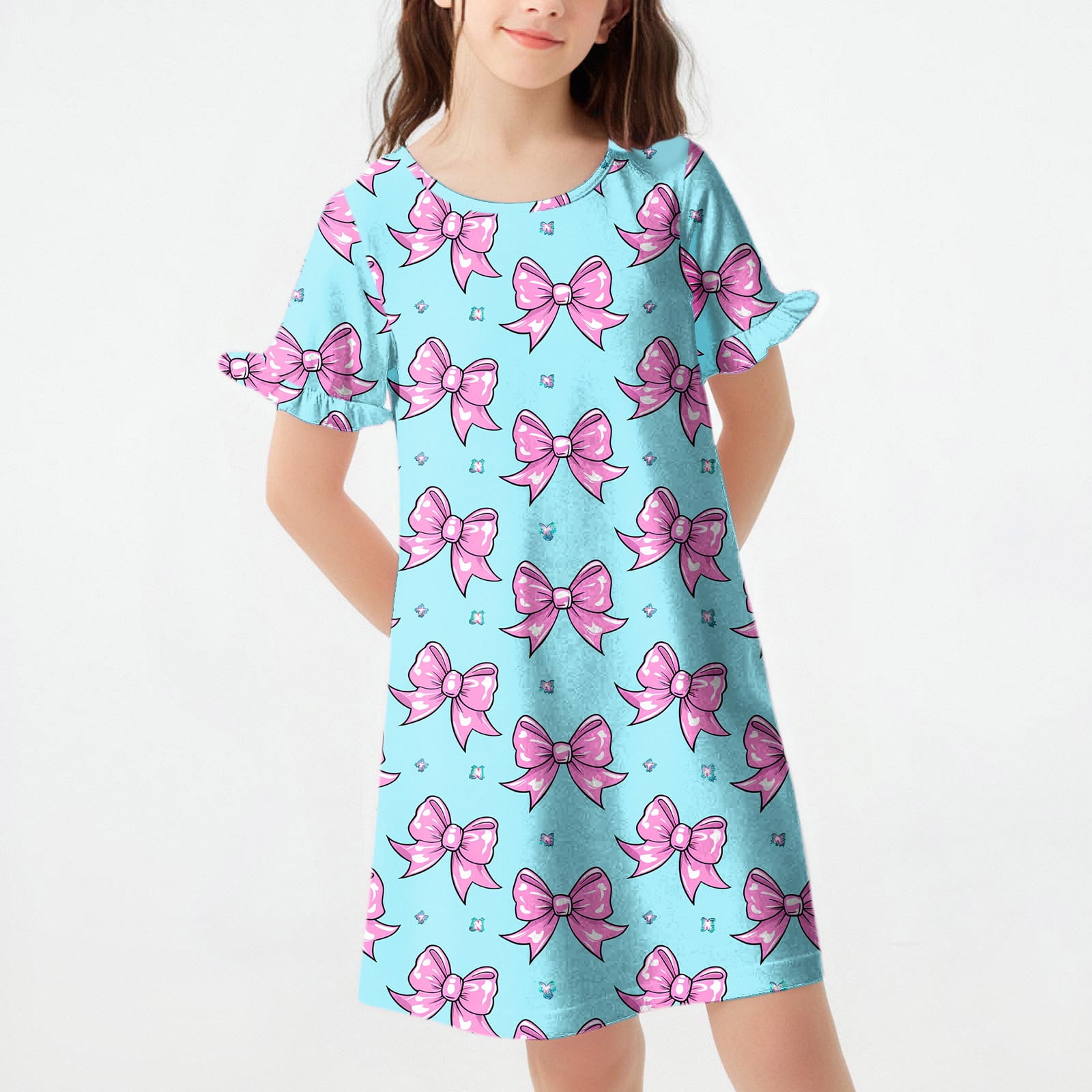 3-12 Years Children's Fashion Printed Dreamy Short Sleeved Round Neck ...