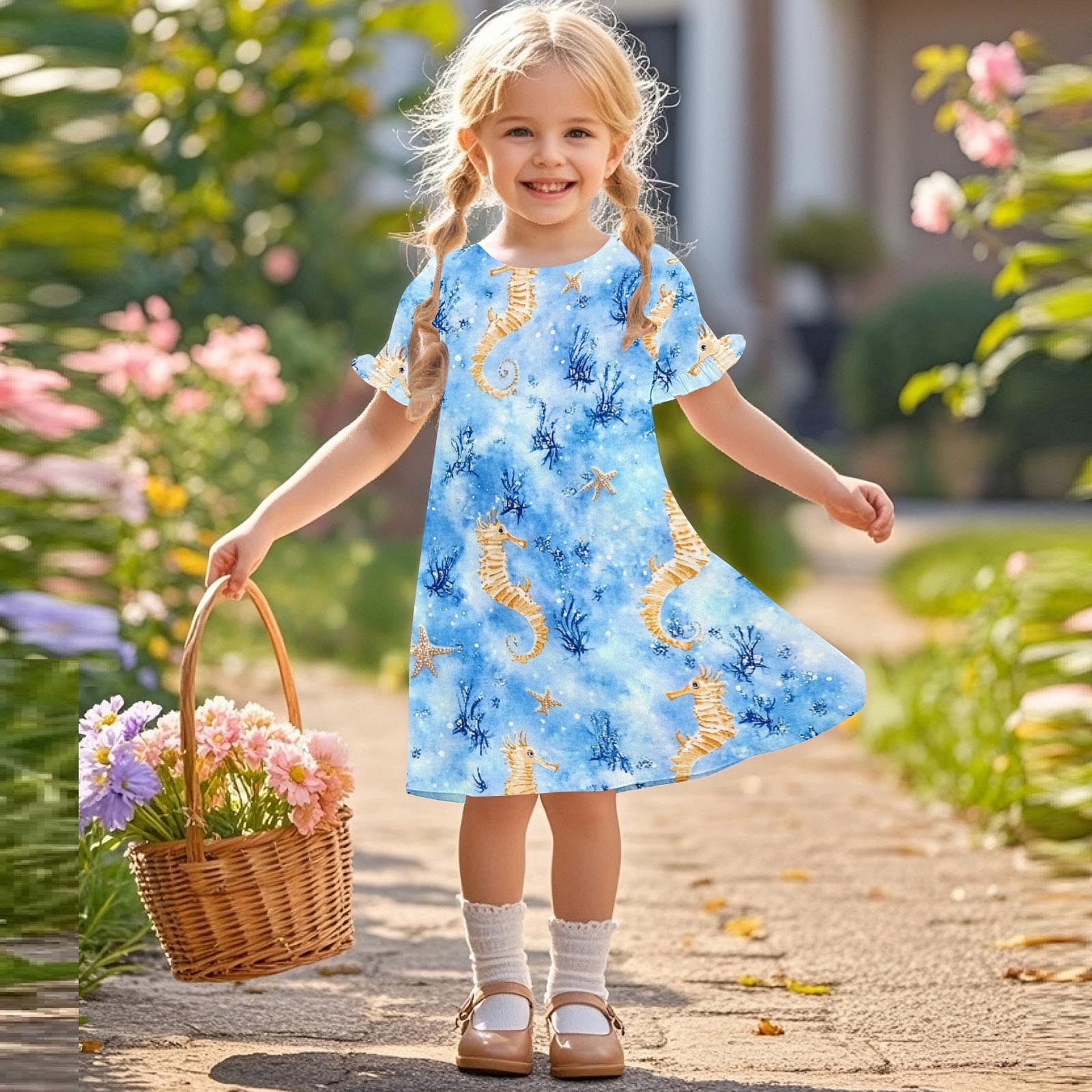 3-12 Years Children's Kids Girl Summer Casual Short Sleeve Round Neck ...