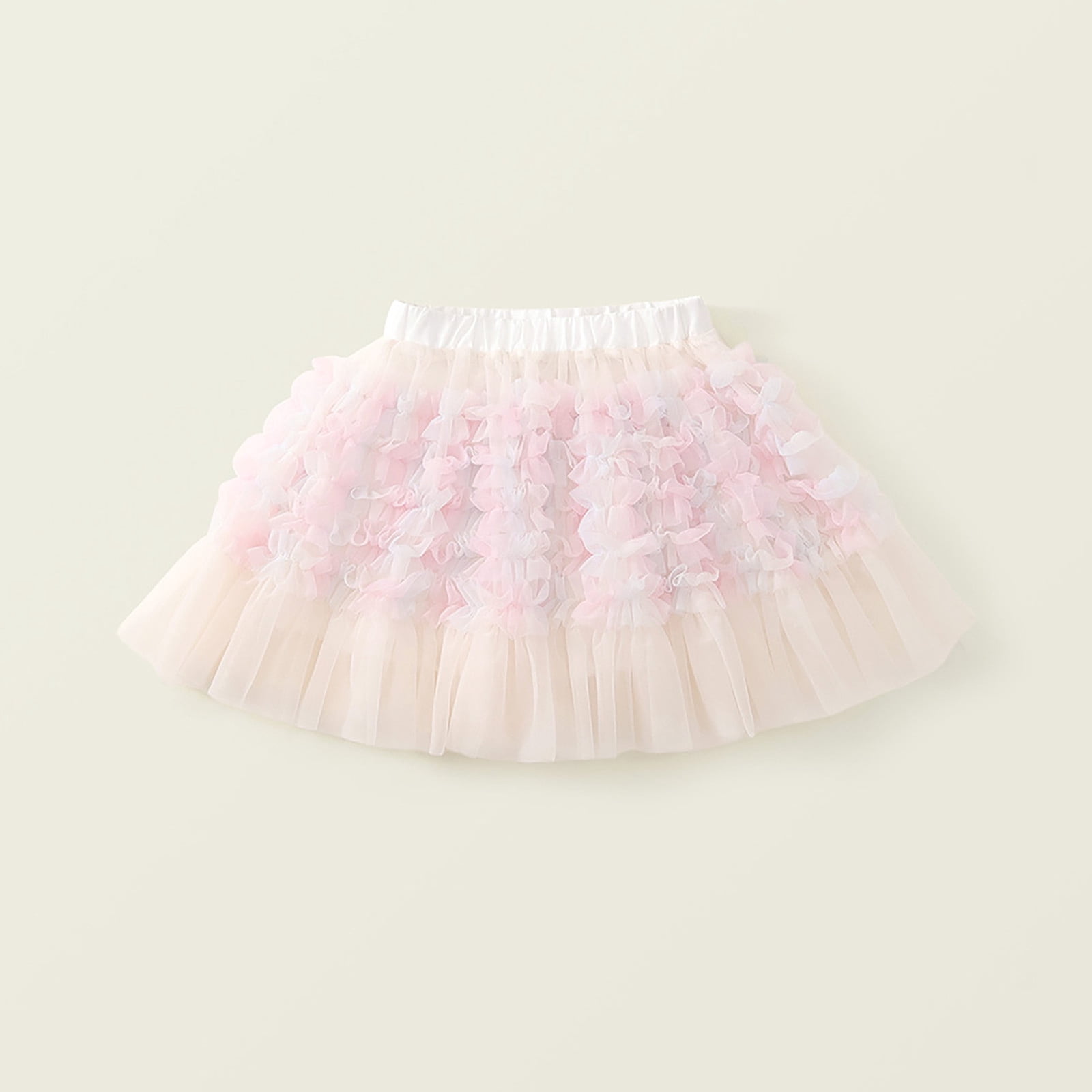 3-12 Years Girls' Fashion Sweet Cake Skirt Splicing Mesh Half Skirt ...