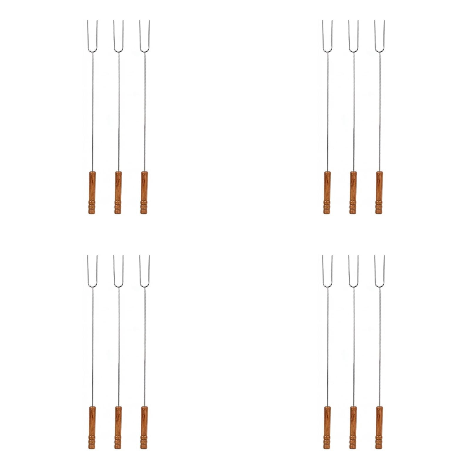 3-12PC Camp Forks 19 Inch Stainless Steel Marshmallow Sticks with ...