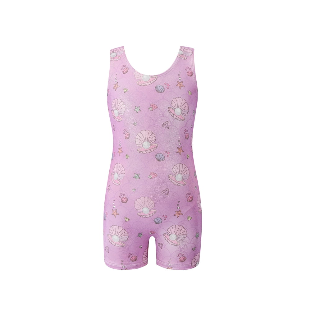 3-12T Girls Gymnastics Leotards Toddler Kids Dance Unitards Biketards ...