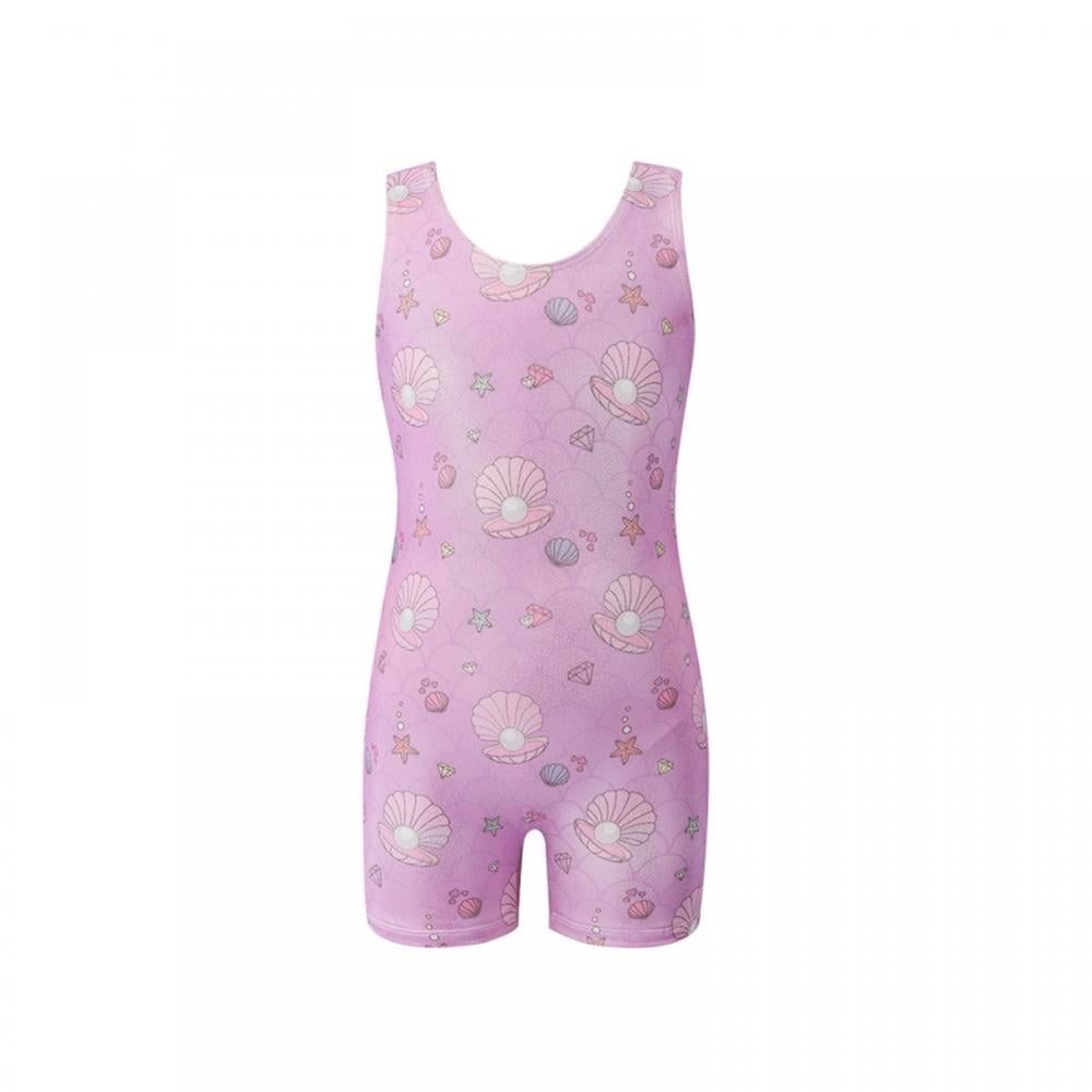 3-12T Girls Gymnastics Leotards Toddler Kids Dance Unitards Biketards ...