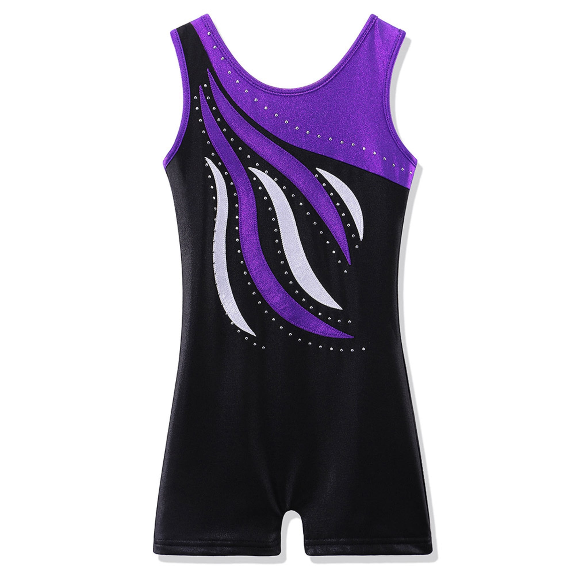 BAOHULU Girls Gymnastics Leotards Embroidery Purple Ballet Dancewear ...