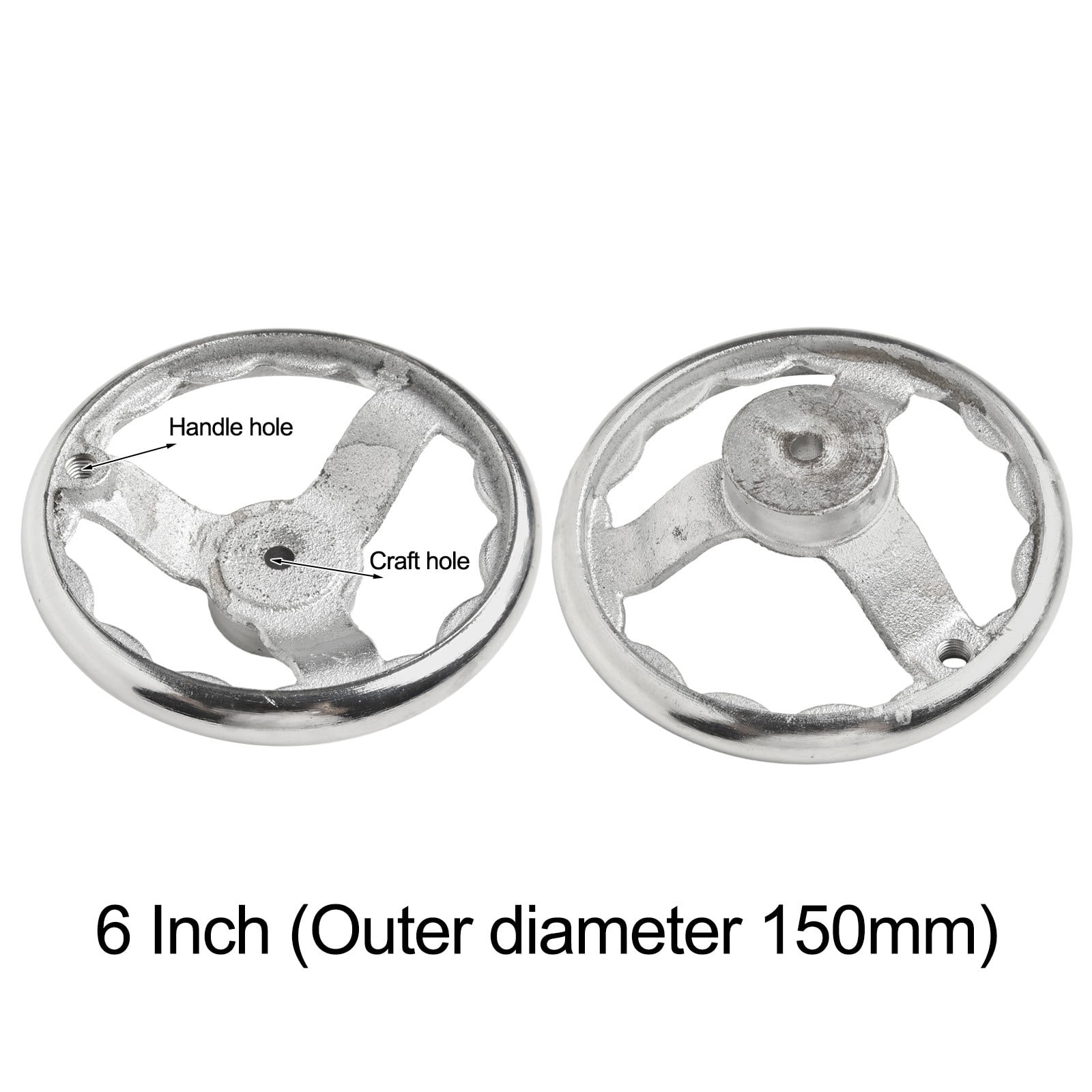 3-12inch Handwheel 3-spoke Machinery Hand Wheels Chrome Plated Steel ...