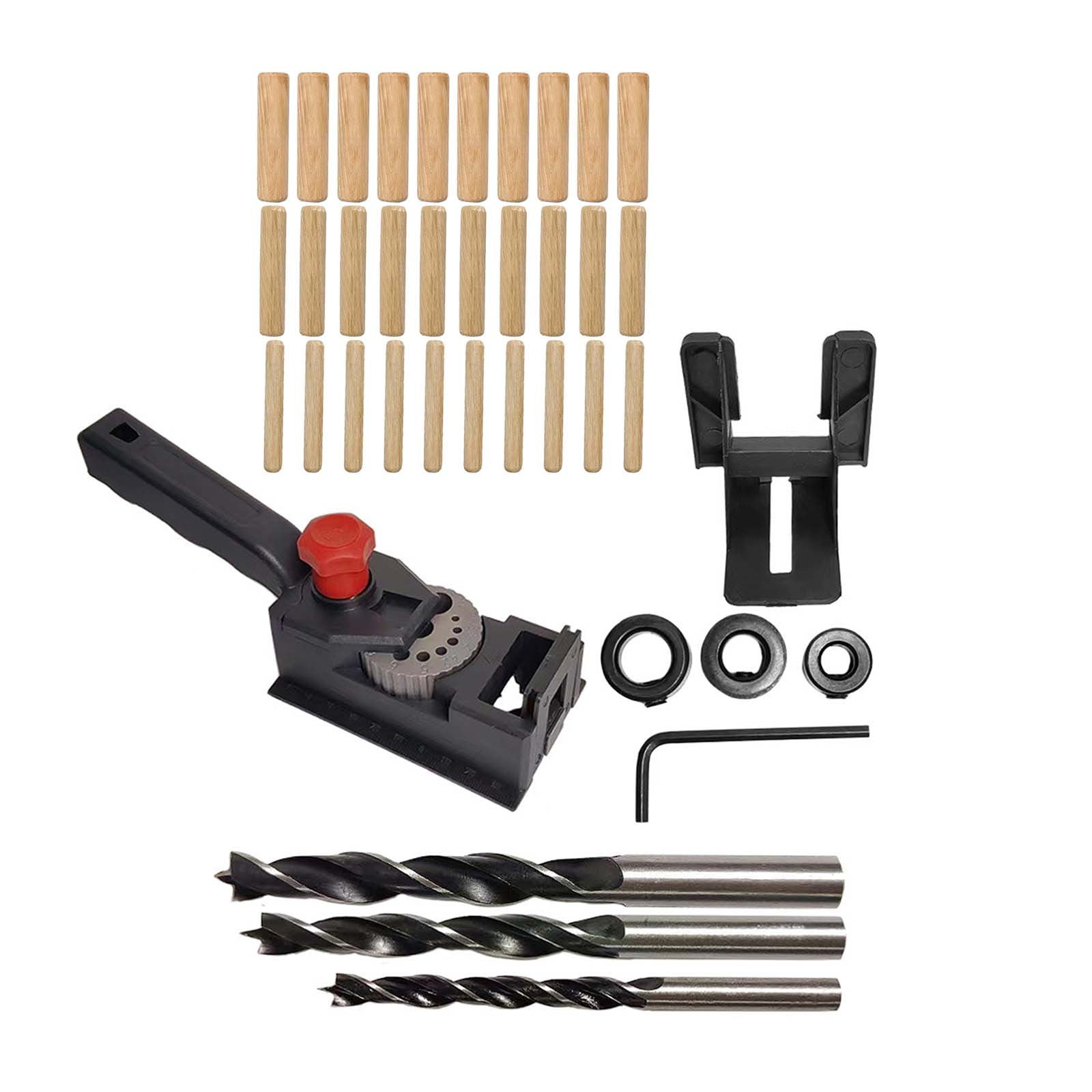 3-12mm Dowel Drill Jig - 38-Piece Woodworking Straight Hole Positioner ...