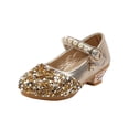 (3-13Years) Girls Sparkle Sequin Princess Shoes Low Heel Soft Non-Slip ...