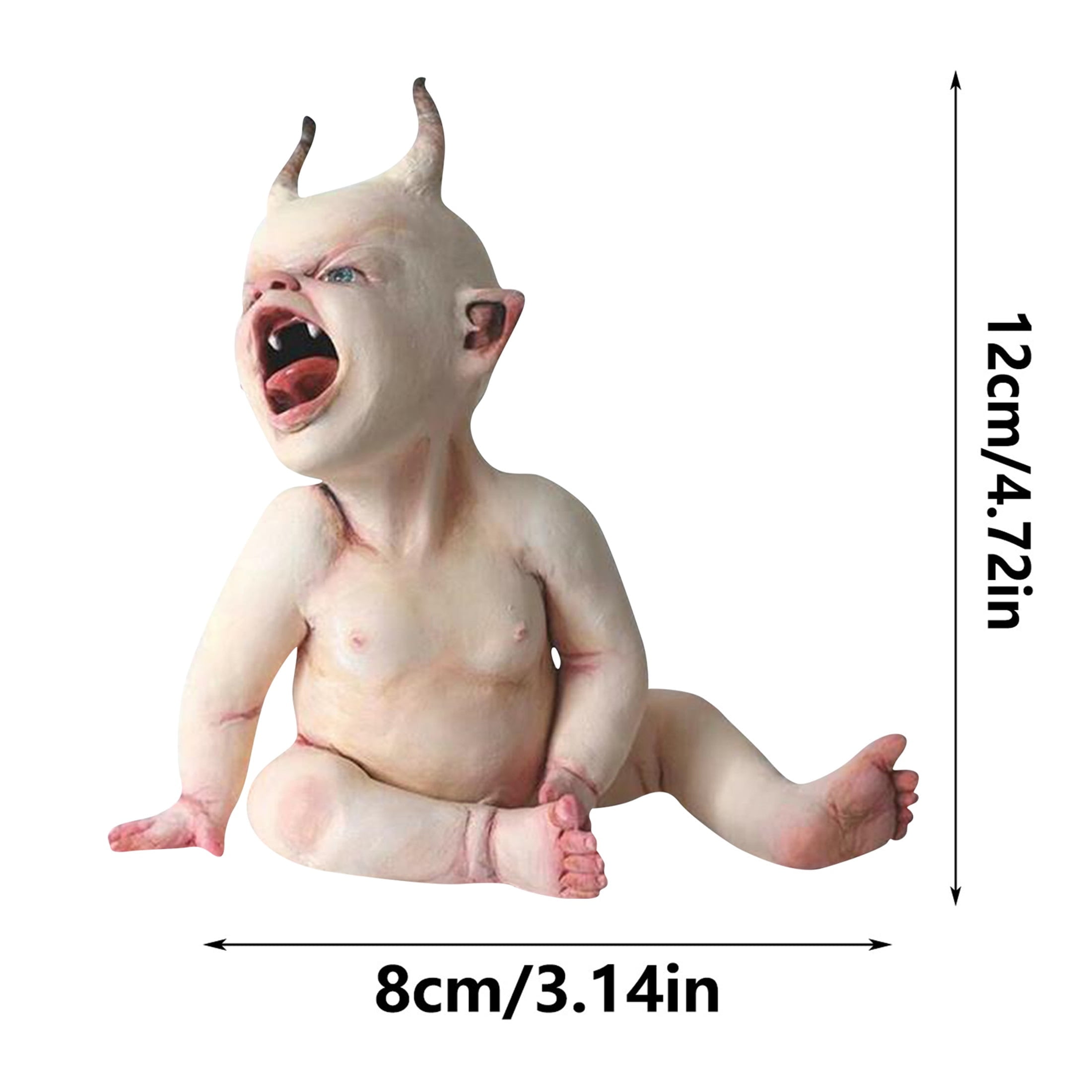 3.14×4.72in Scary Halloween Baby Statue - Material Resin, Creepy ...