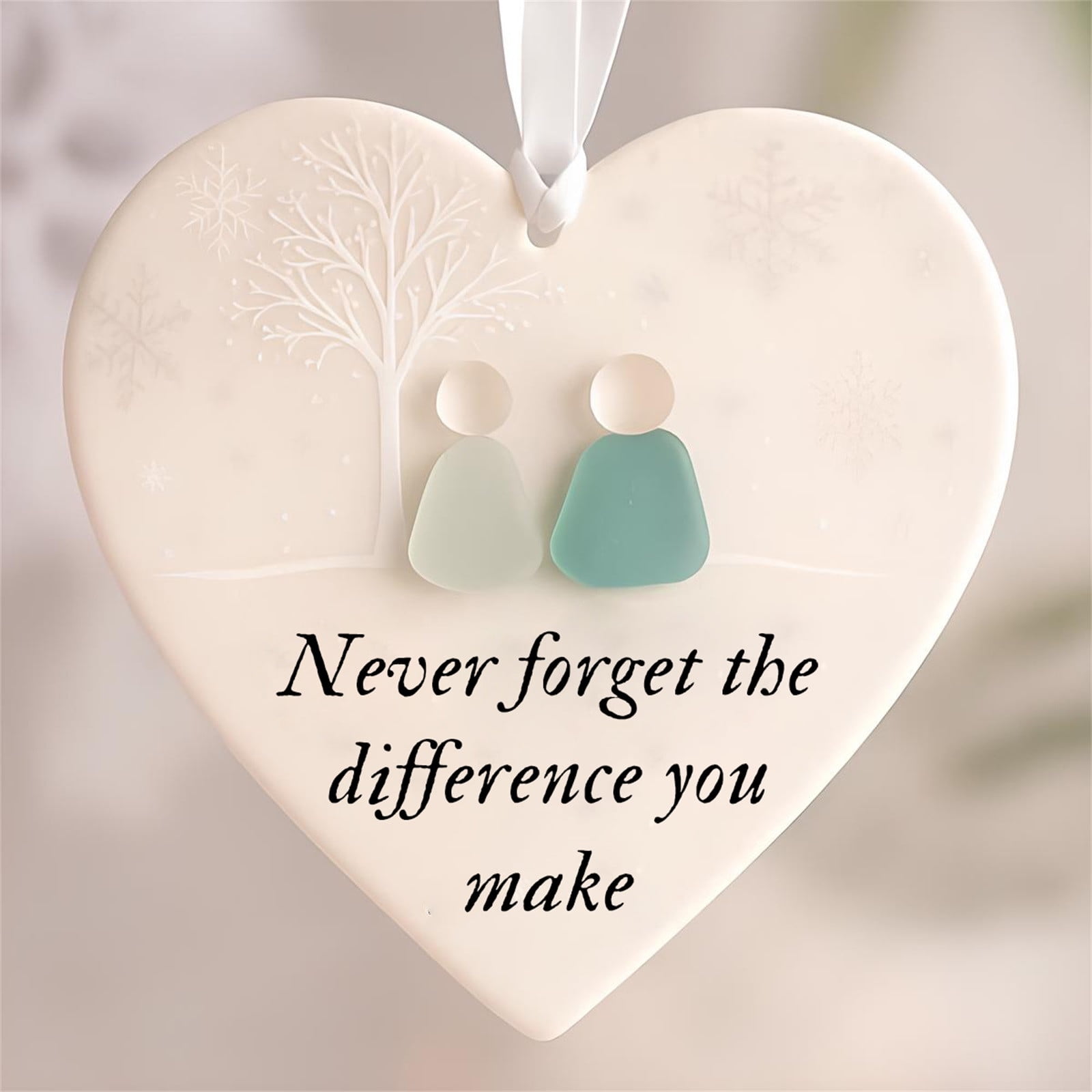 3.14in Heart-Shaped Sea Glass Friendship or nament - Coastal Themed ...