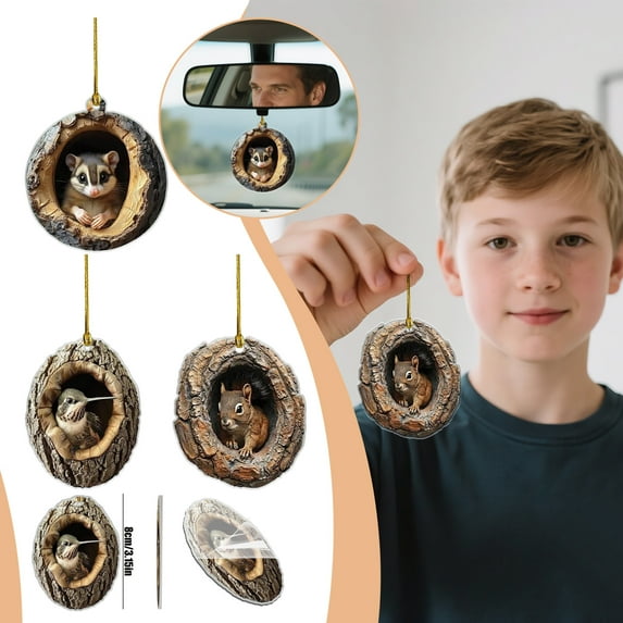 3.15" 2D Acrylic Animal Pendants Forest Animal Themed Decor ...