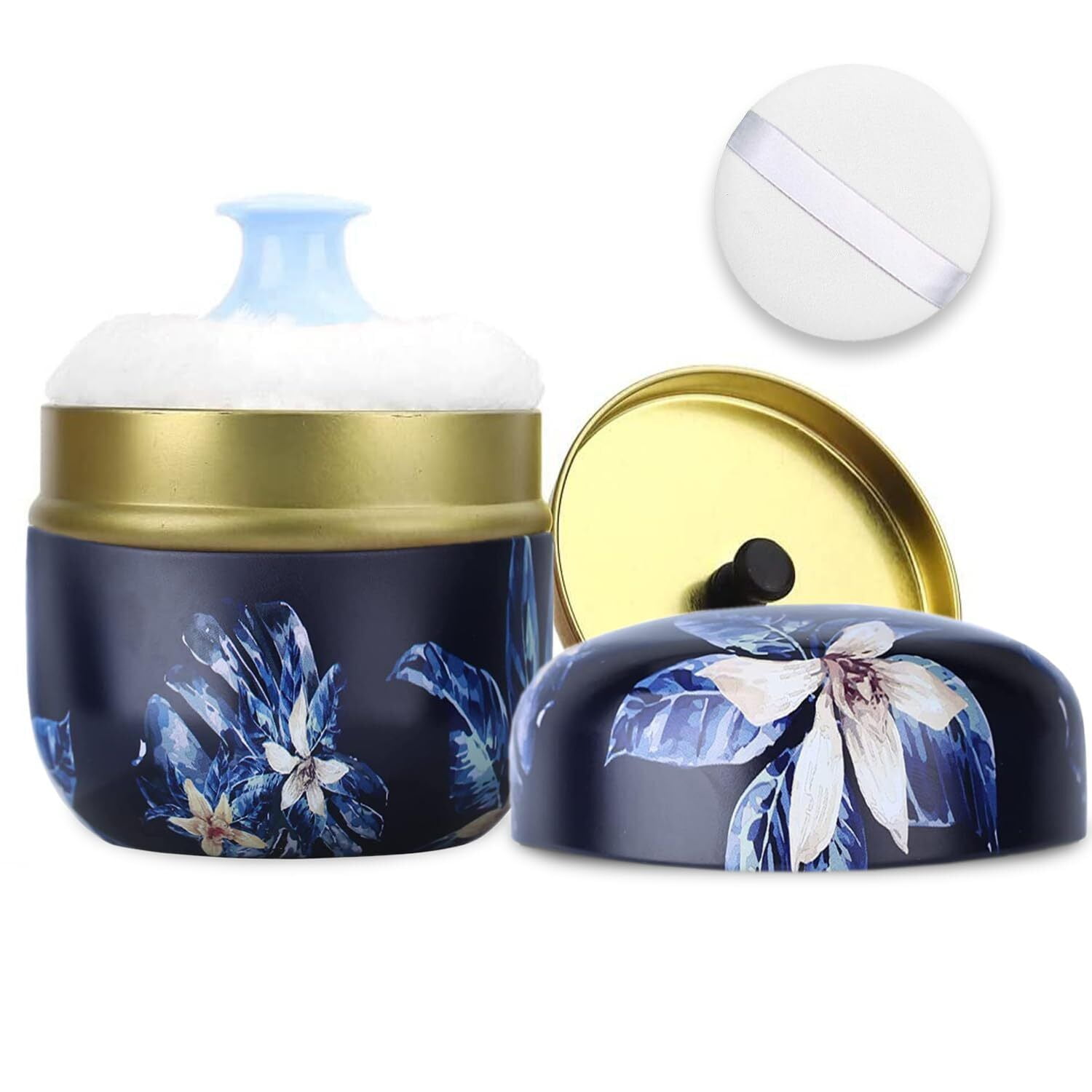 3.15"Body Powder Case with Powder Puff Container Tea Canister for Baby ...