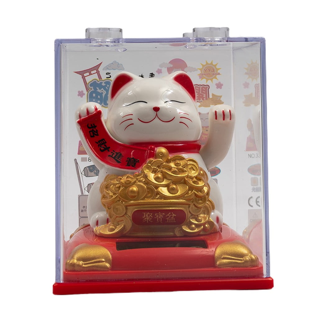 3.15 Inch Lucky Cat Mascot Statue Cute Waving Beckoning Cat For Car ...