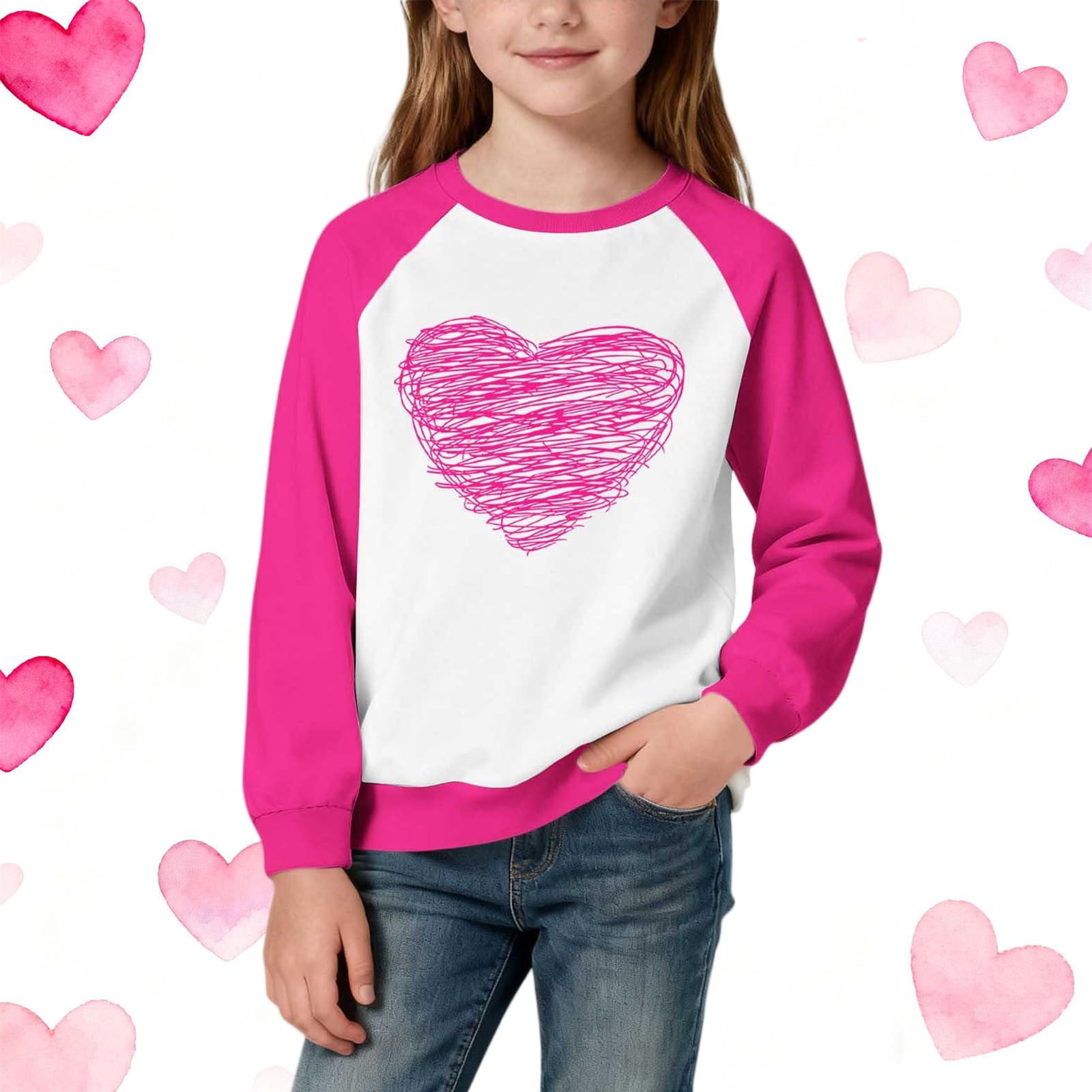 3-15 Years Long Sleeve Shirt Cotton Blend Crewneck Basic Tops Soft ...