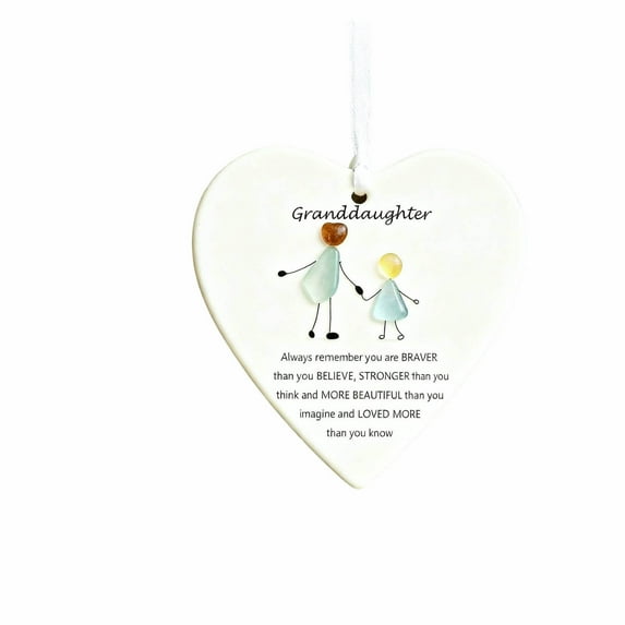 3.15 in Heart Shaped Sea Glass Friendship Ornament - Handmade Keepsake ...