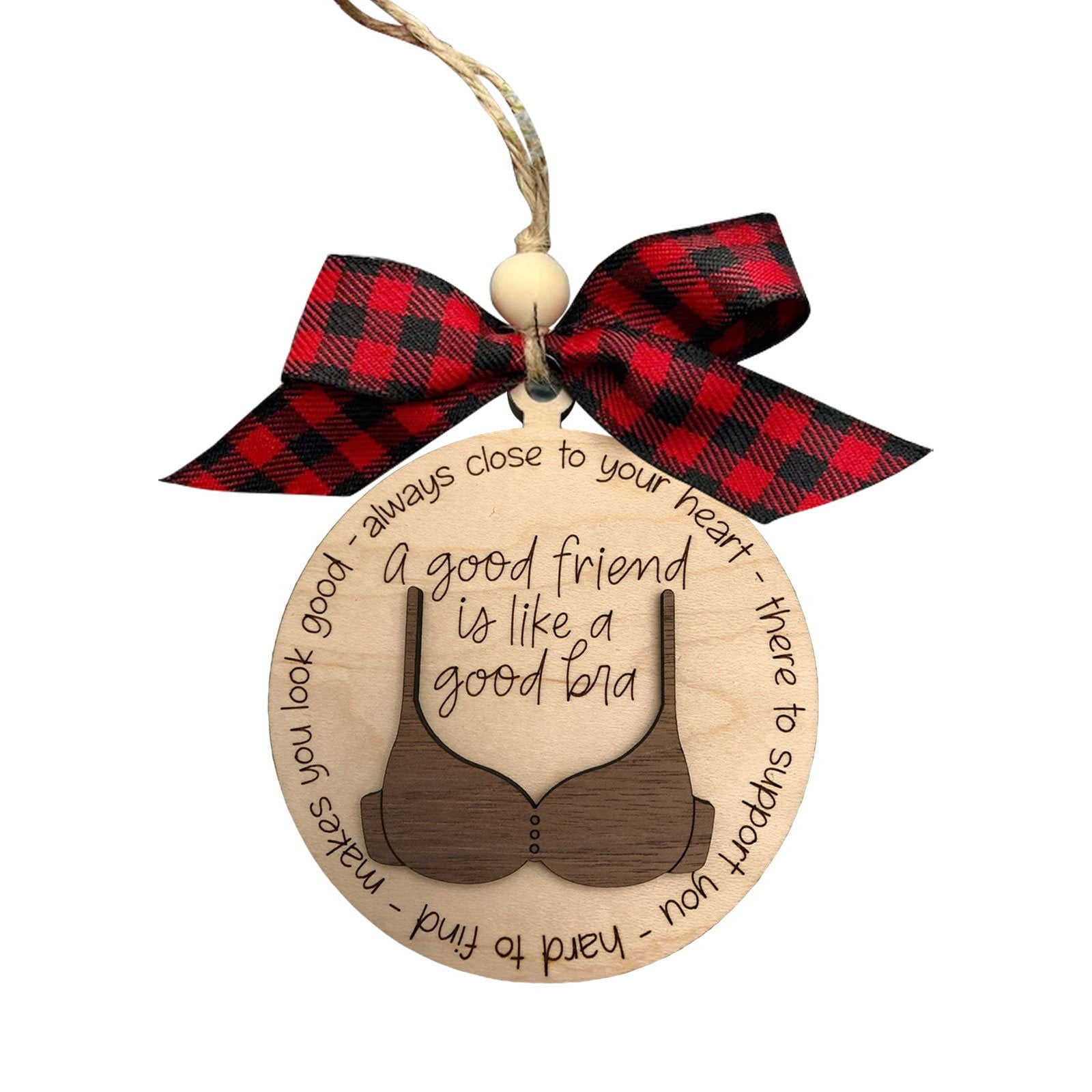 3.15"x3.15" Funny Bra Ornaments for Christmas Tree Decorations,Wooden ...
