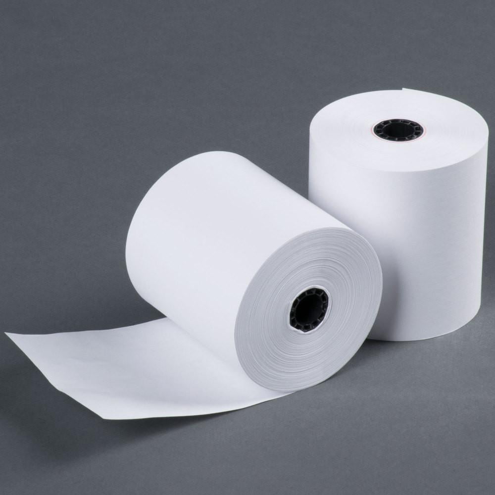 3" 150' 1 Ply Bond Receipt Printing Paper, 100 Rolls, POS Packs ...