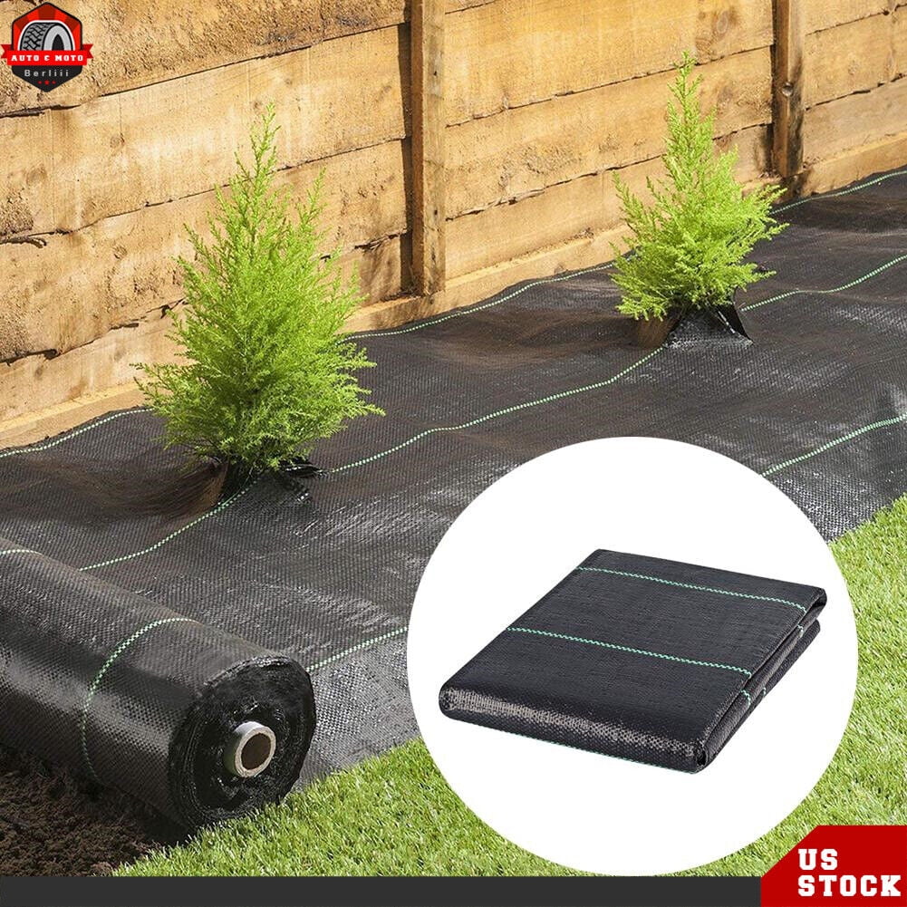3 ×150 Feet 3.2 Ounce Weed Barrier Fabric Weed Cover Woven Ground ...