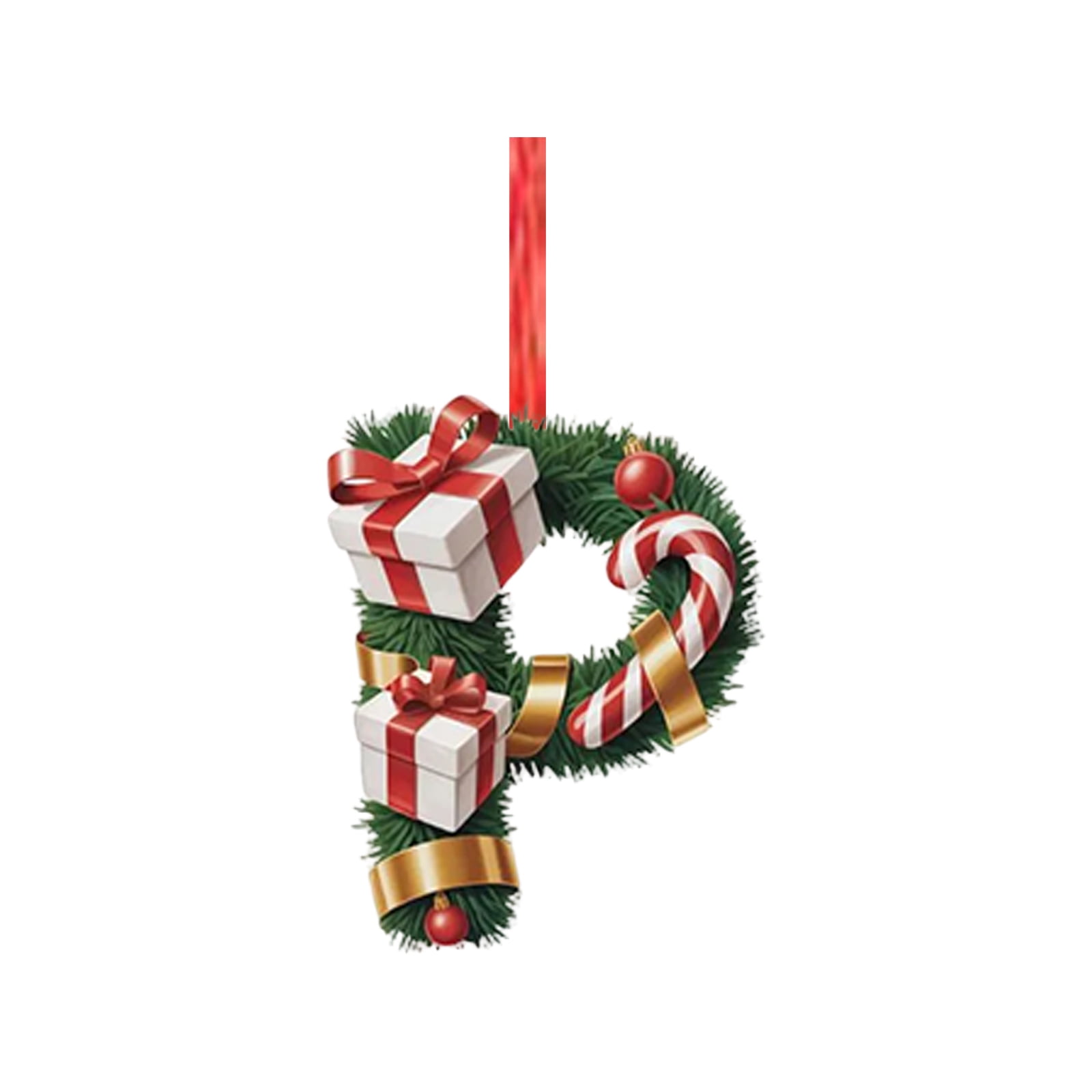 3.15Inch Alphabet Letters Christmas Ornament, Initial Christmas ...