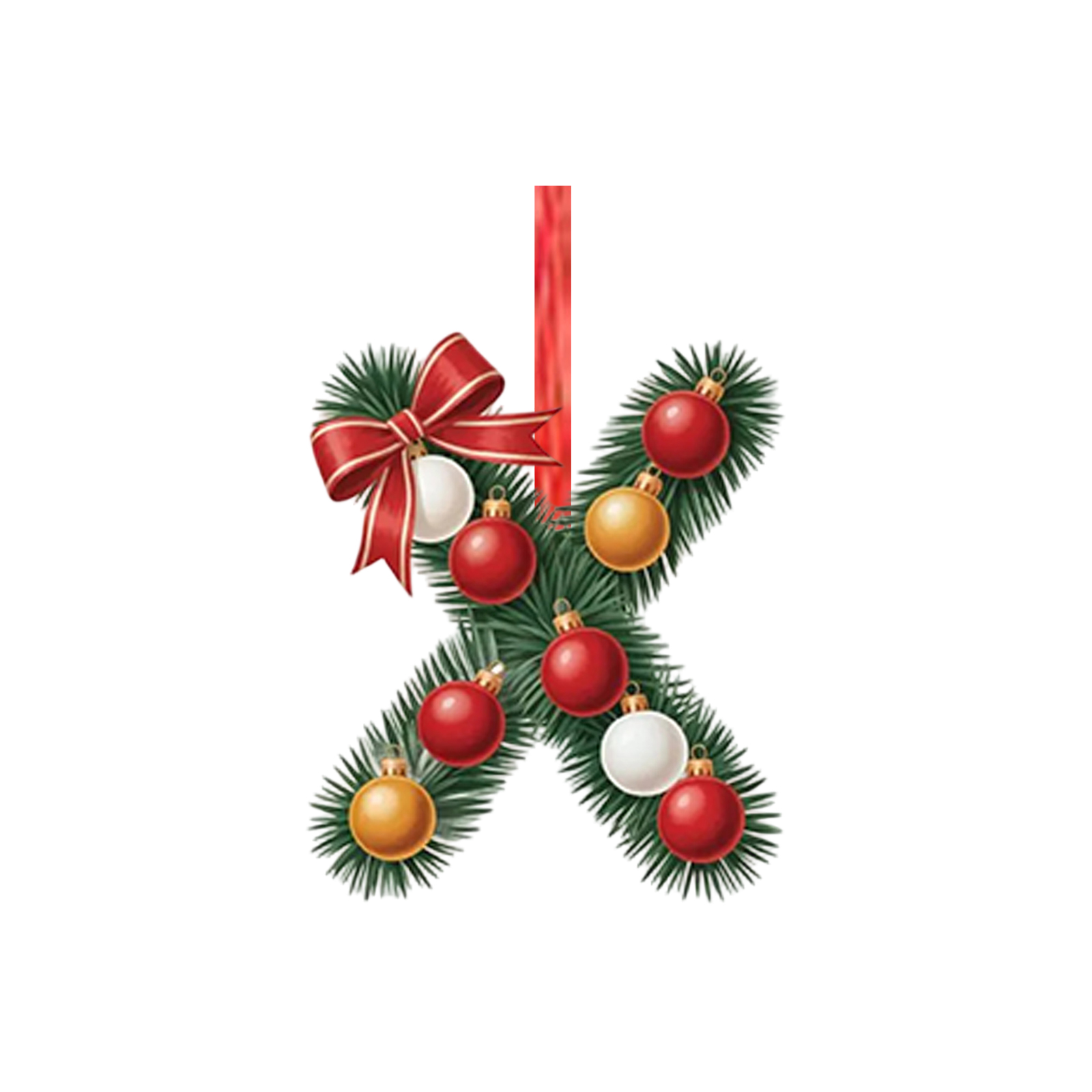 3.15Inch Alphabet Letters Christmas Ornament, Initial Christmas ...