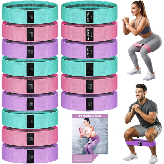 3/15PCS Fabric Resistance Bands for PT& Yoga Class, Athletes , Gym ...