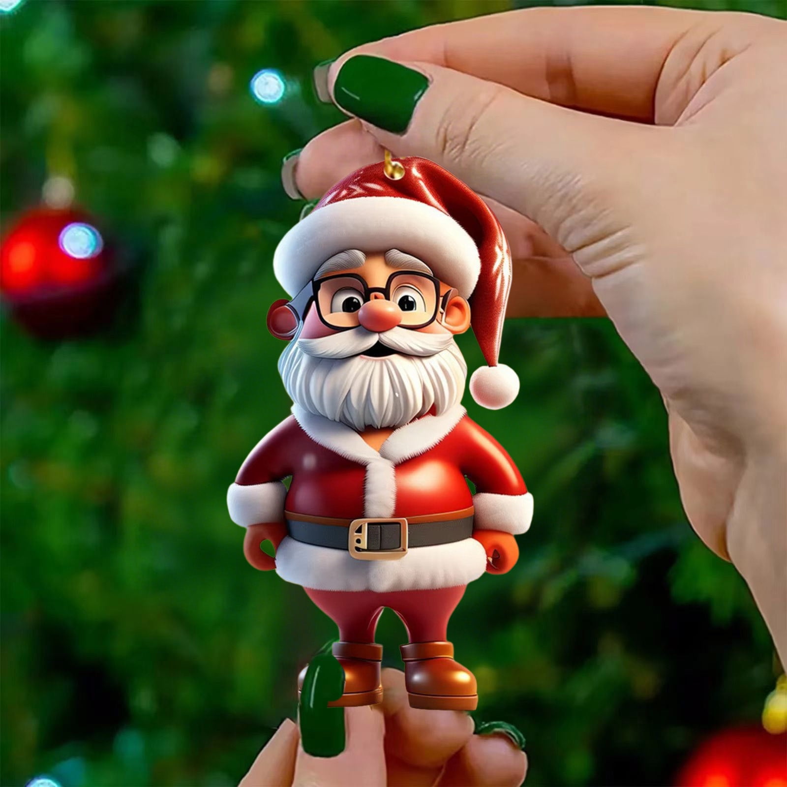 3.15x2.95x0.12 inches Santa Claus Decorative Pendant for Car Rear View ...