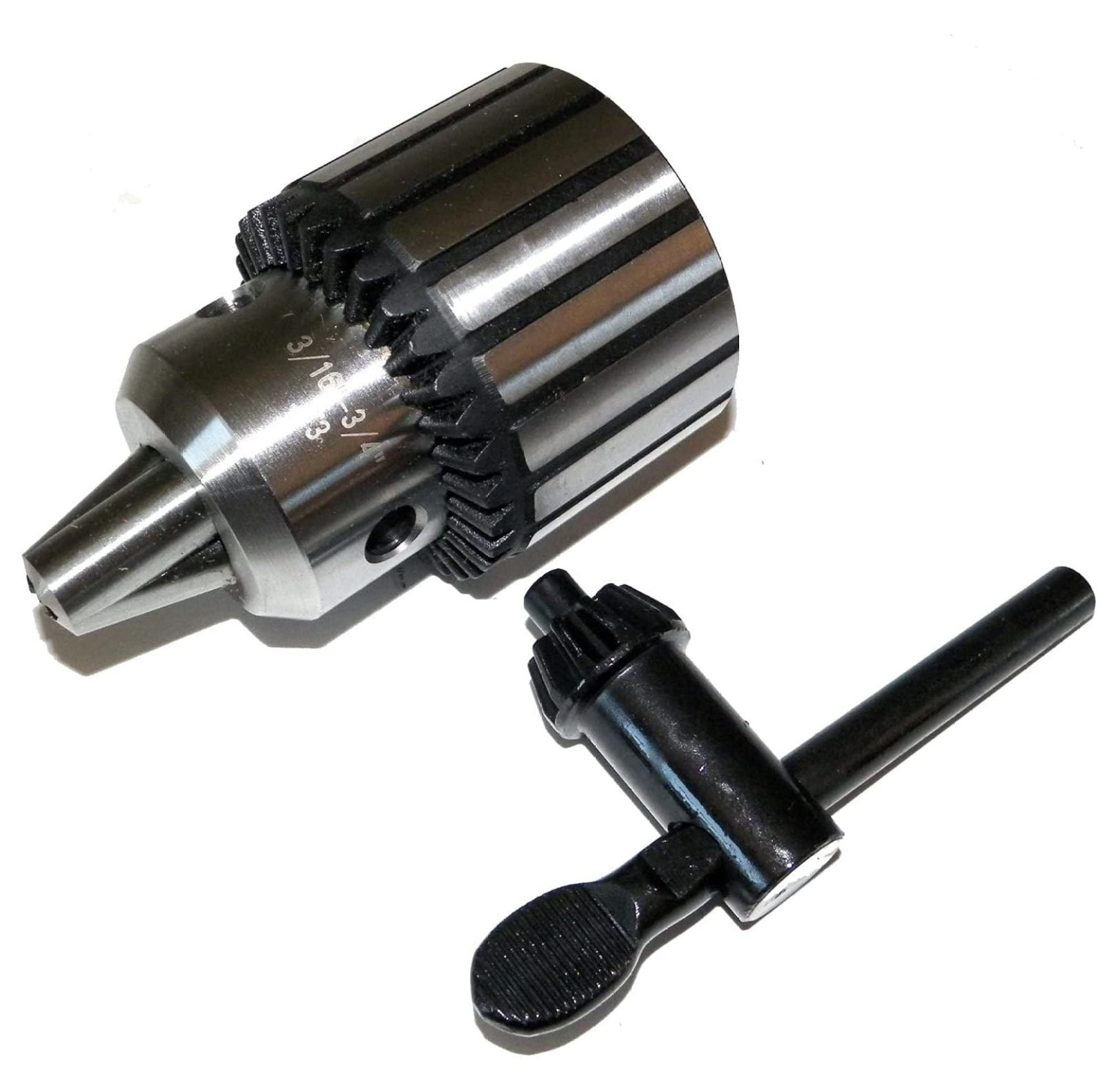 3/16"- 3/4" Heavy Duty Drill Chuck with JT3 Taper Mount and Chuck Key ...