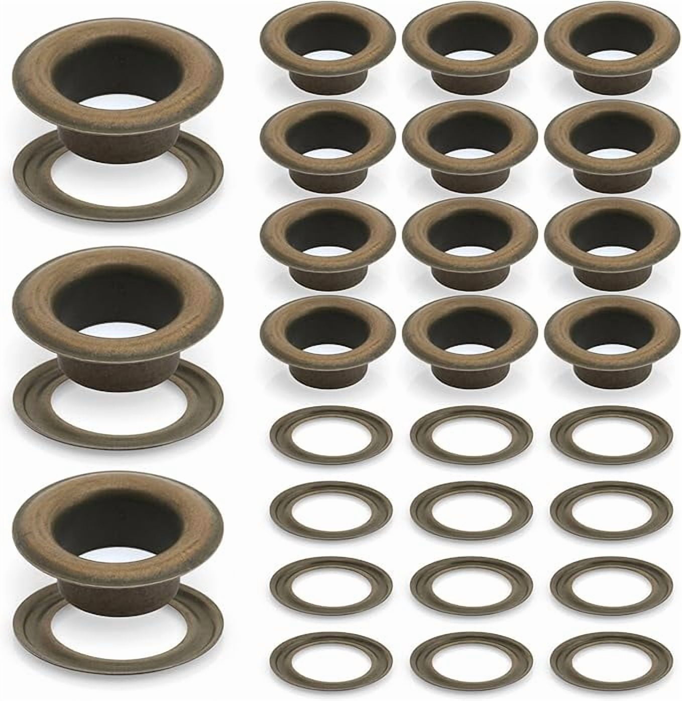 3/16" (5MM) Hole Size 100 Sets Antique Brass Bronze Metal Grommets ...