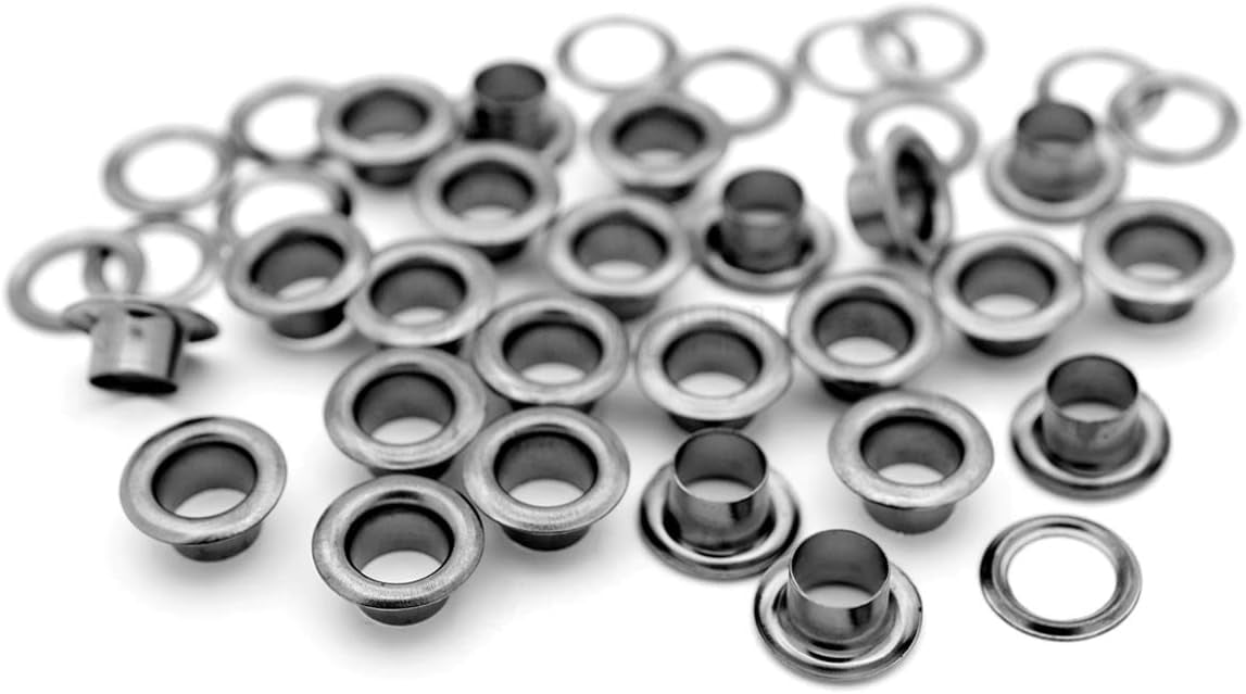 3/16" (5MM) Hole Size 100 Sets Metal Grommets Eyelets with Washers for ...
