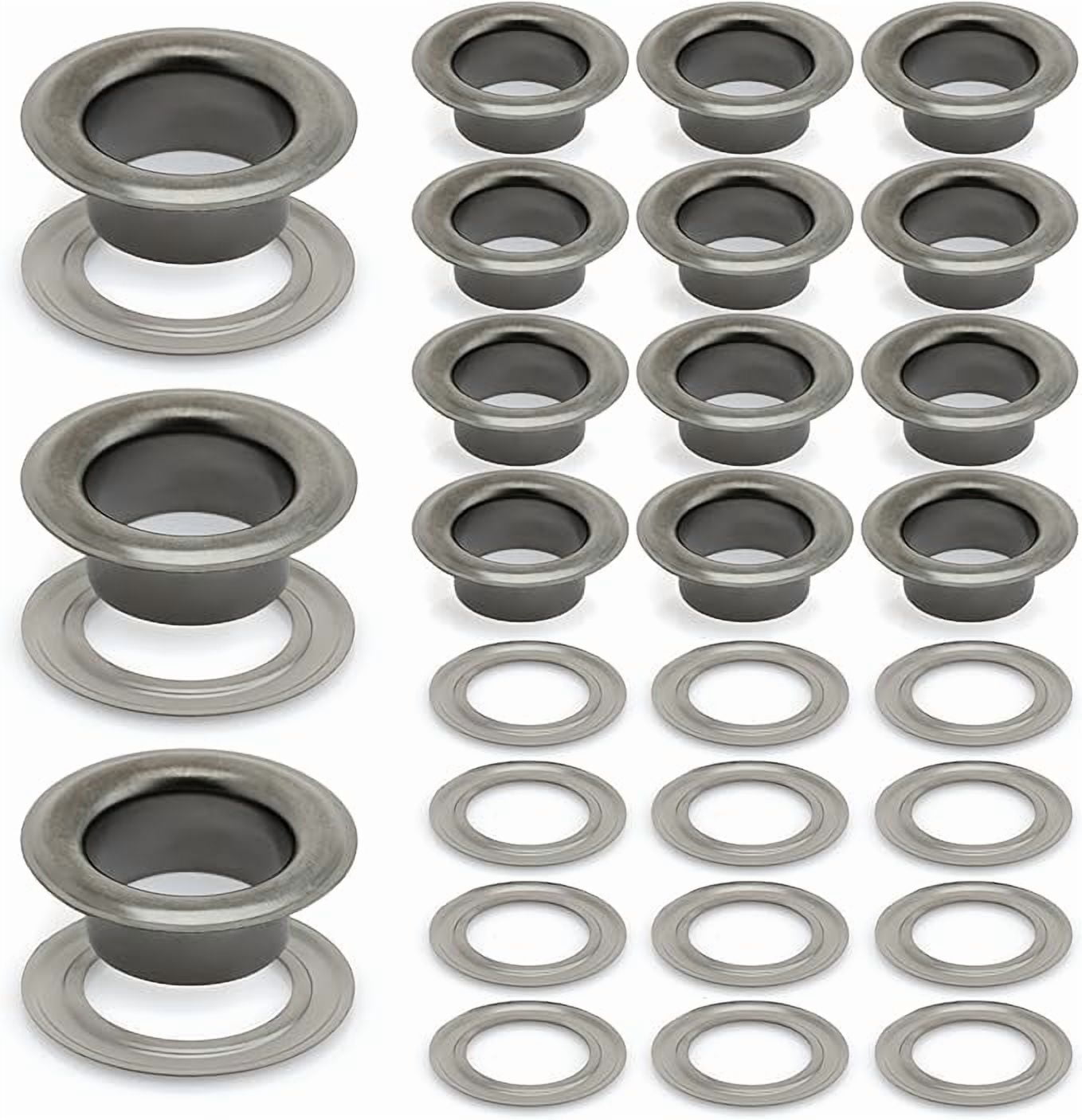 3/16" (5MM) Hole Size 100 Sets Gunmetal Black Metal Grommets Eyelets ...