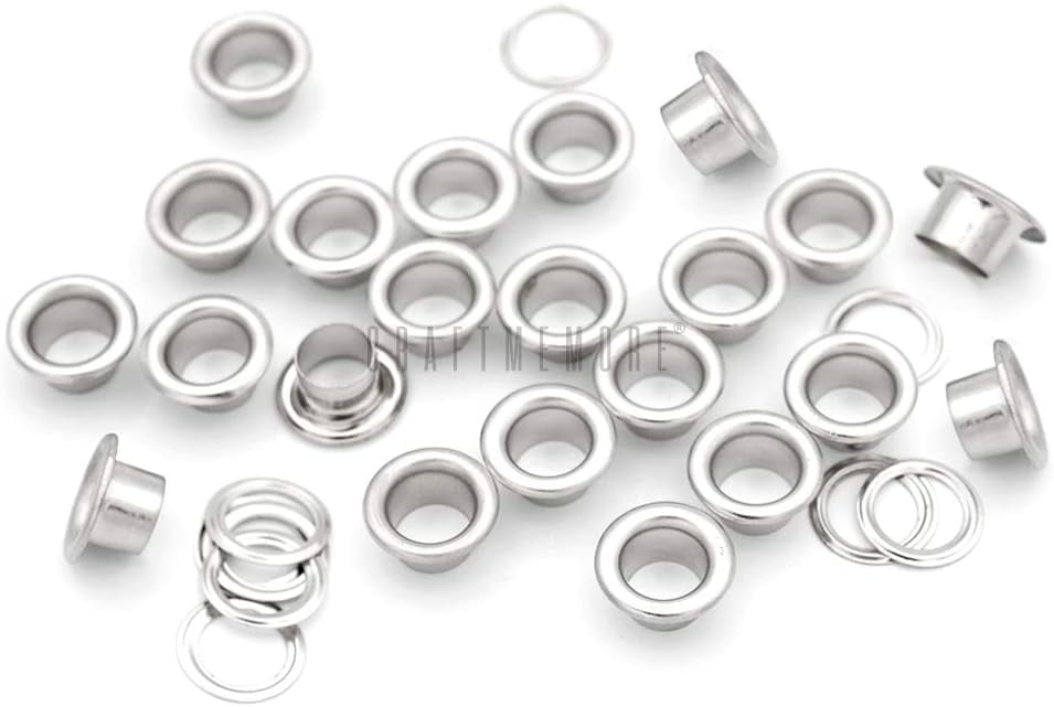 3/16" (5MM) Hole Size 100 Sets Metal Grommets Eyelets with Washers for ...